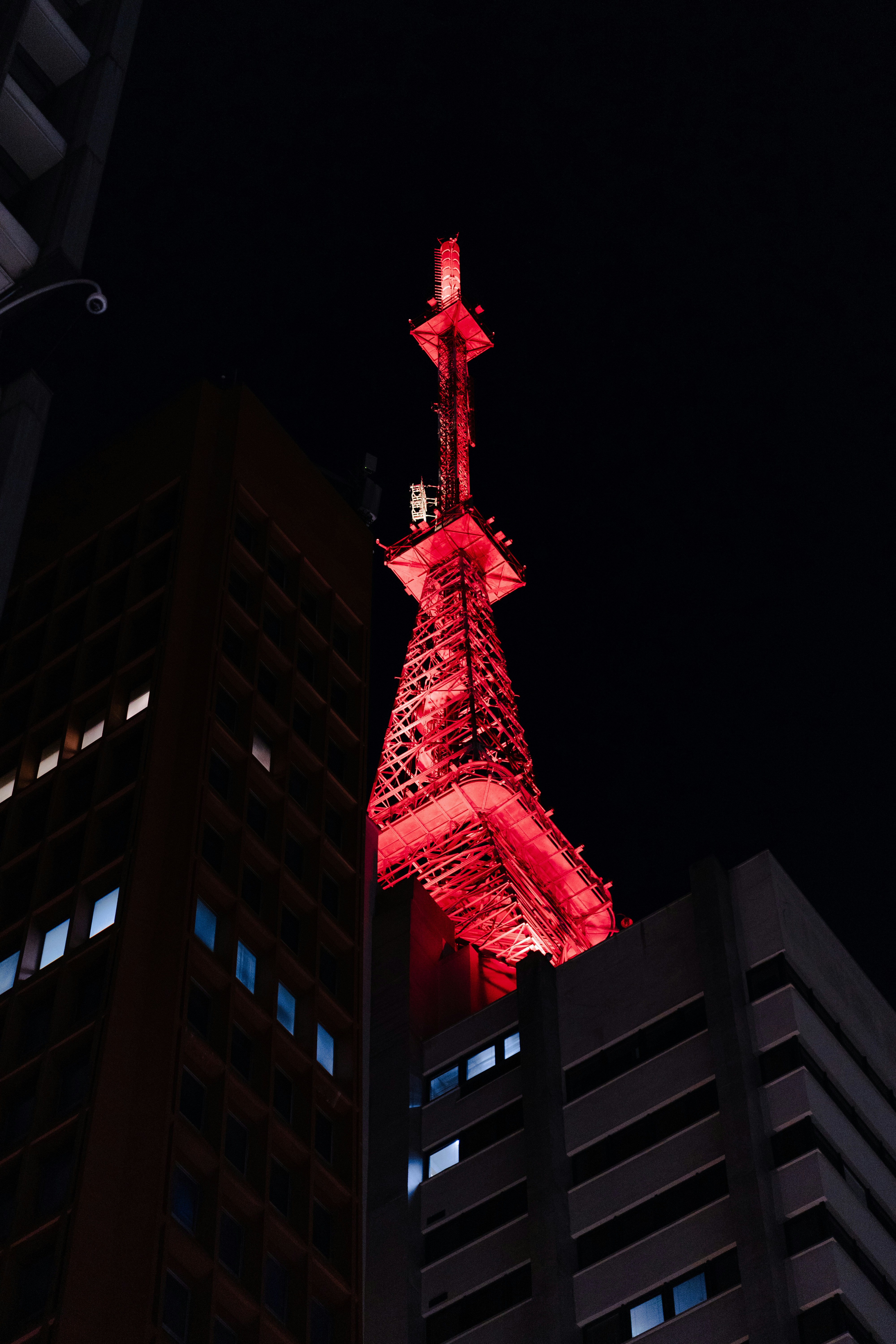 Neon Beacon: The Tower's Radiant Glow