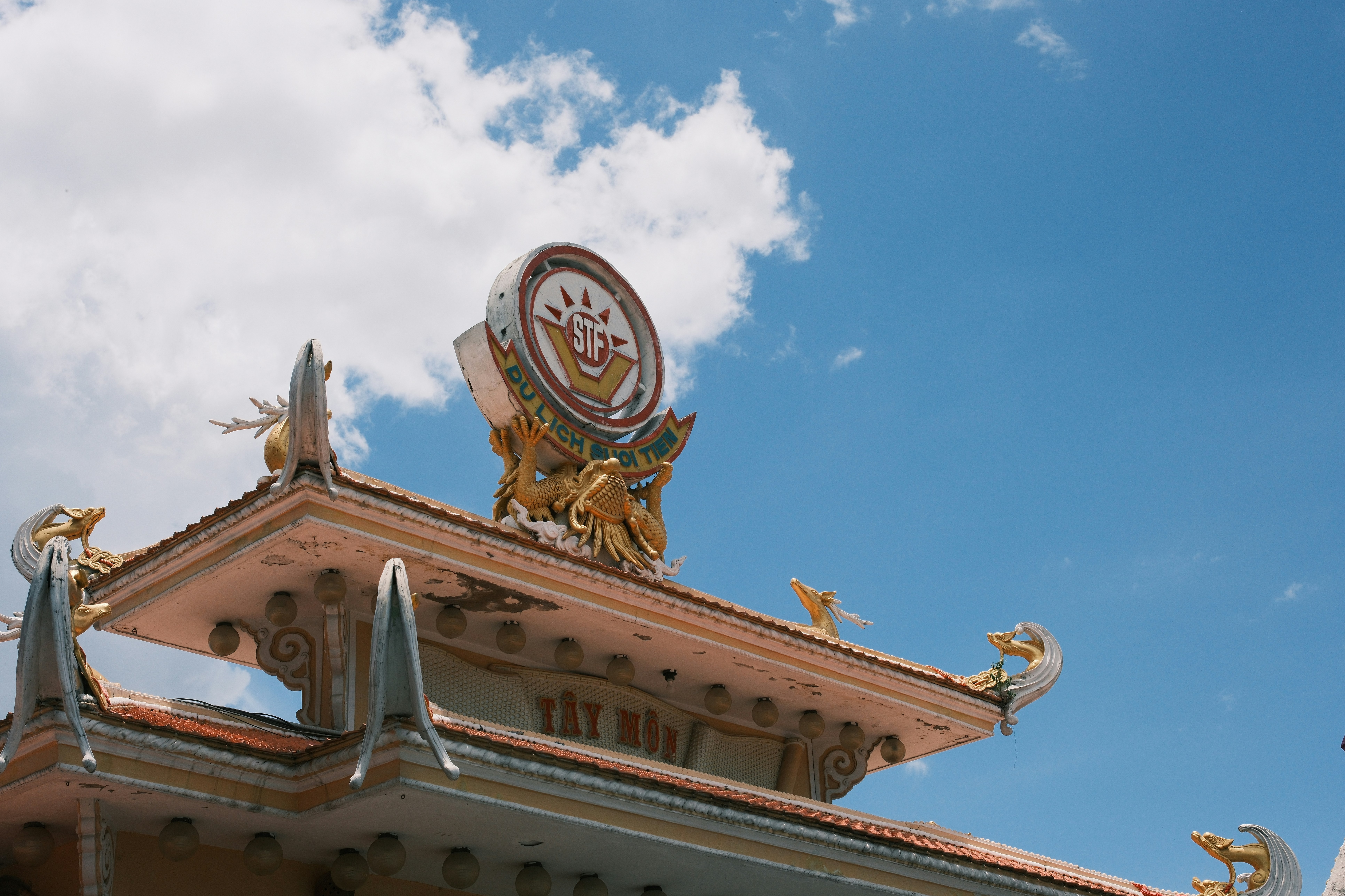 Temple Crest Under a Queuing Sky
