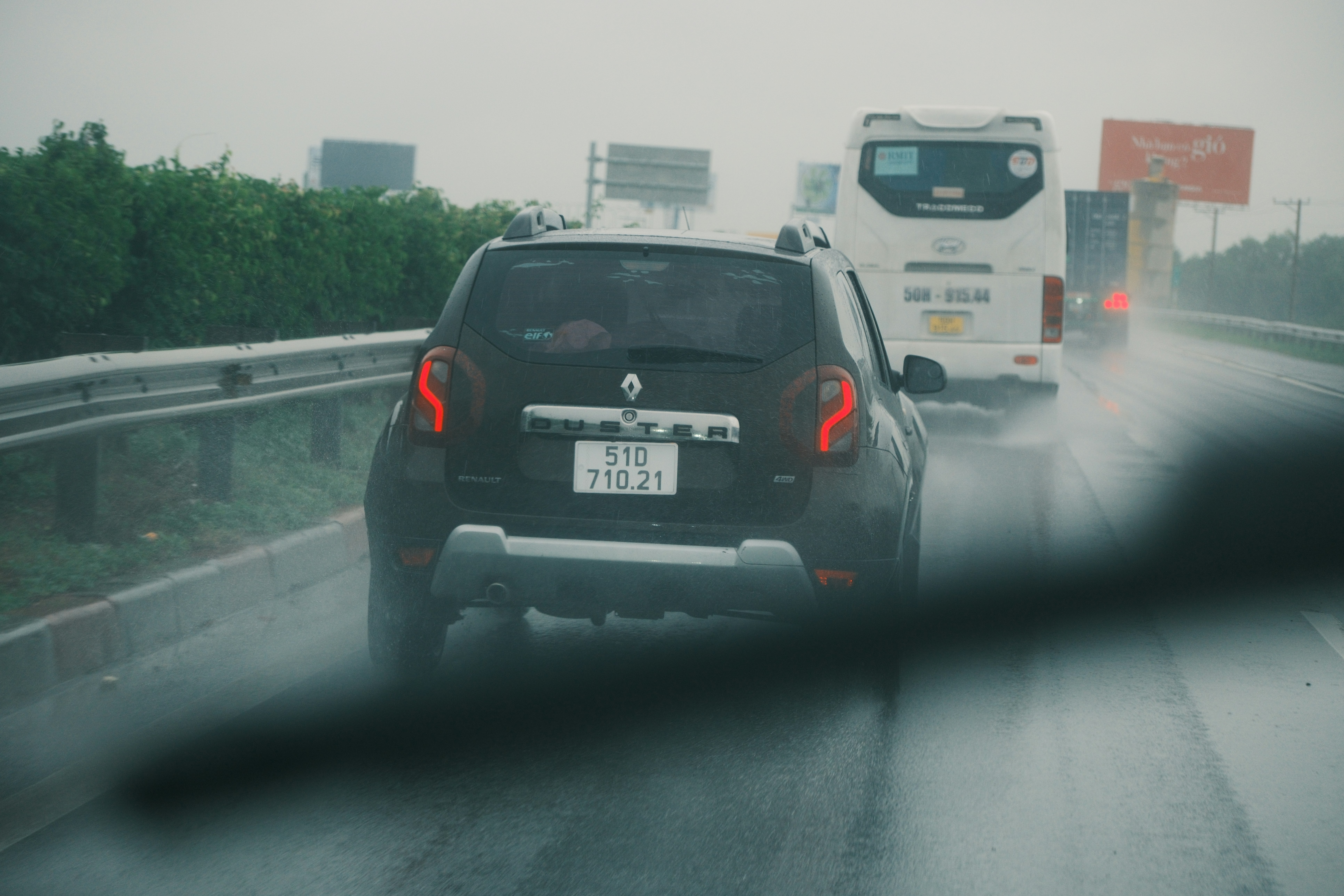 Journey Through the Rain: A Drive in the Mist