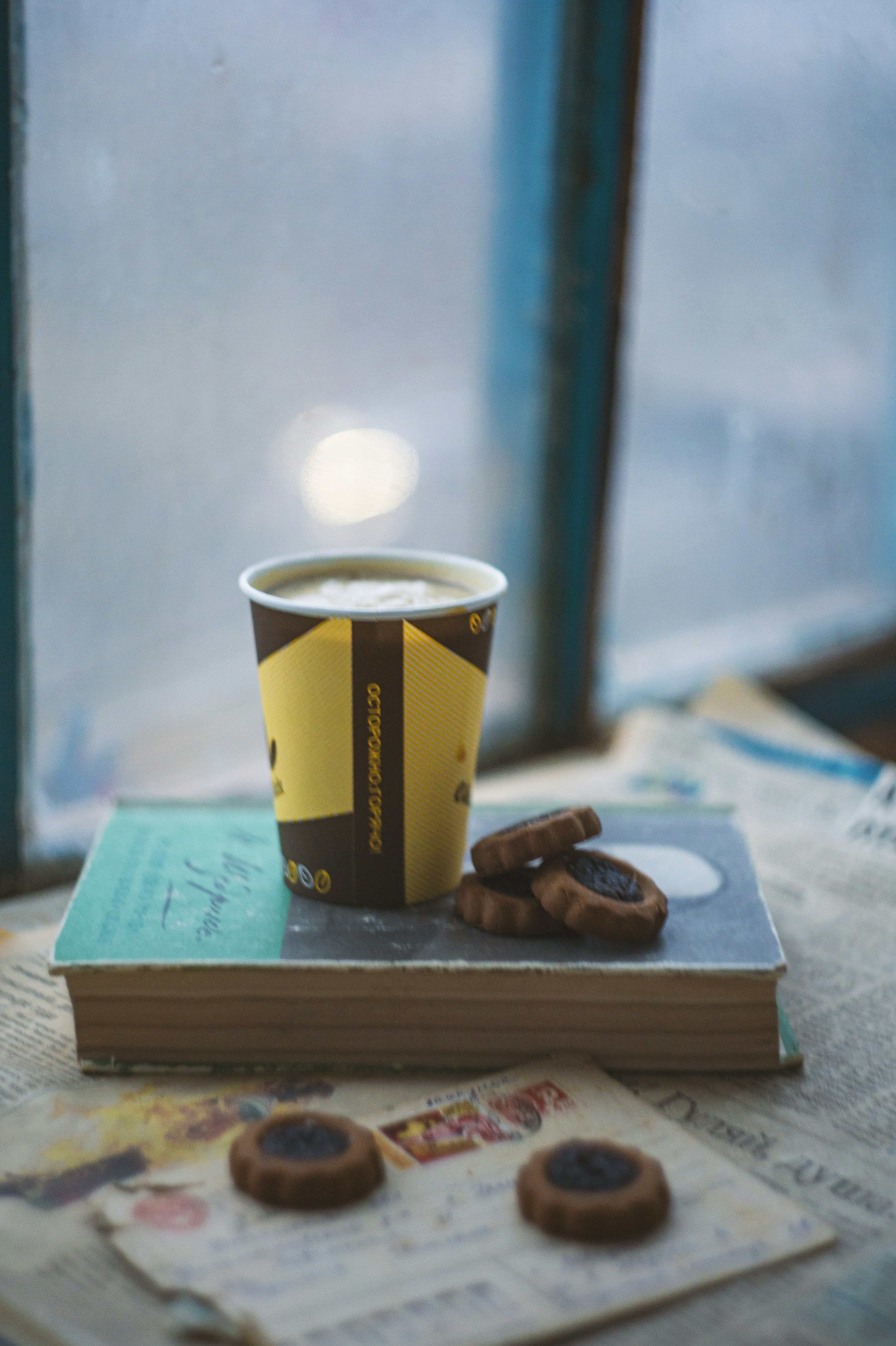 A Cozy Moment: Coffee and Cookies by the Window