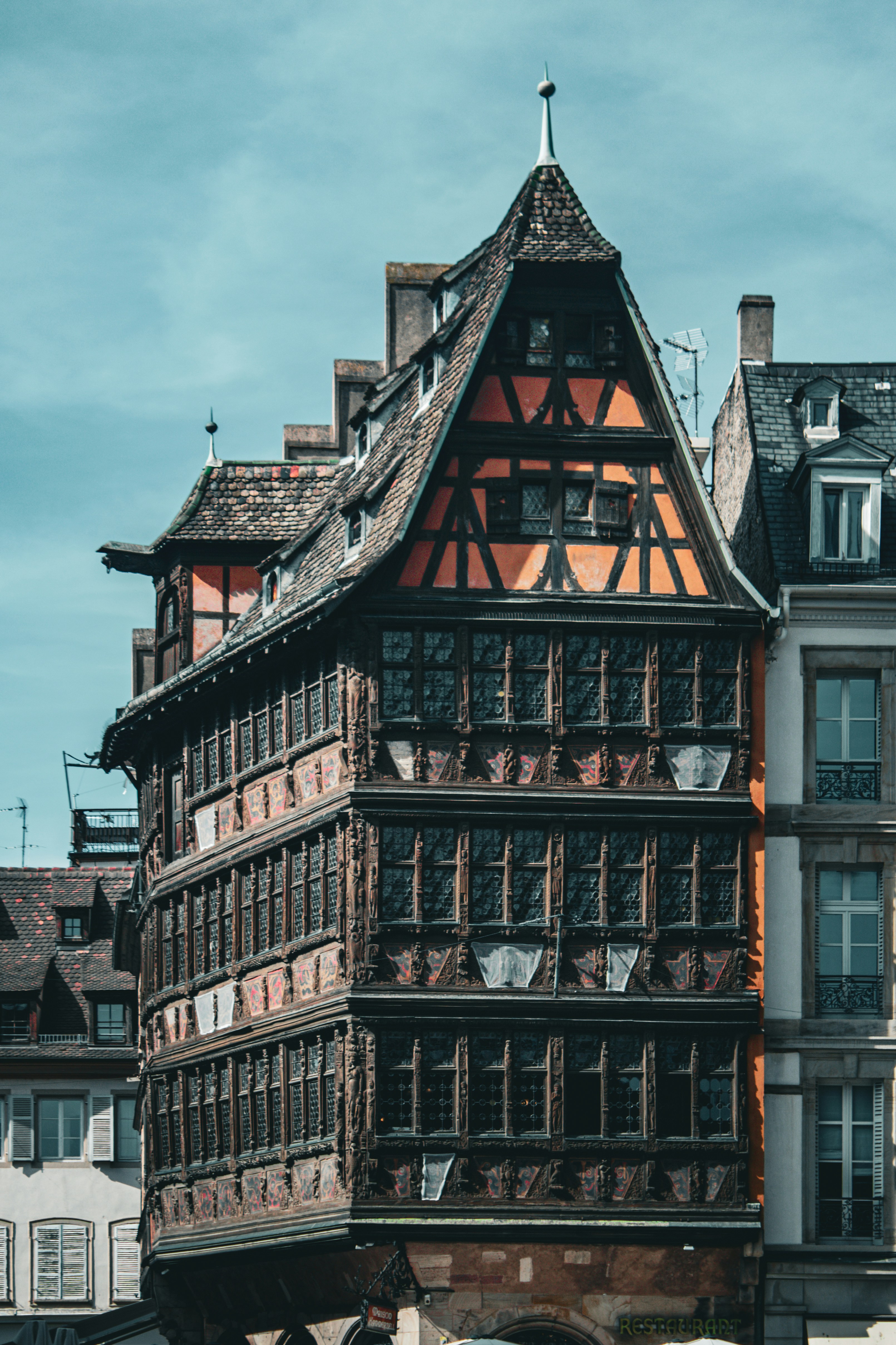 Historic Alsatian Architecture in Strasbourg | Historic half-timbered building with ornate windows