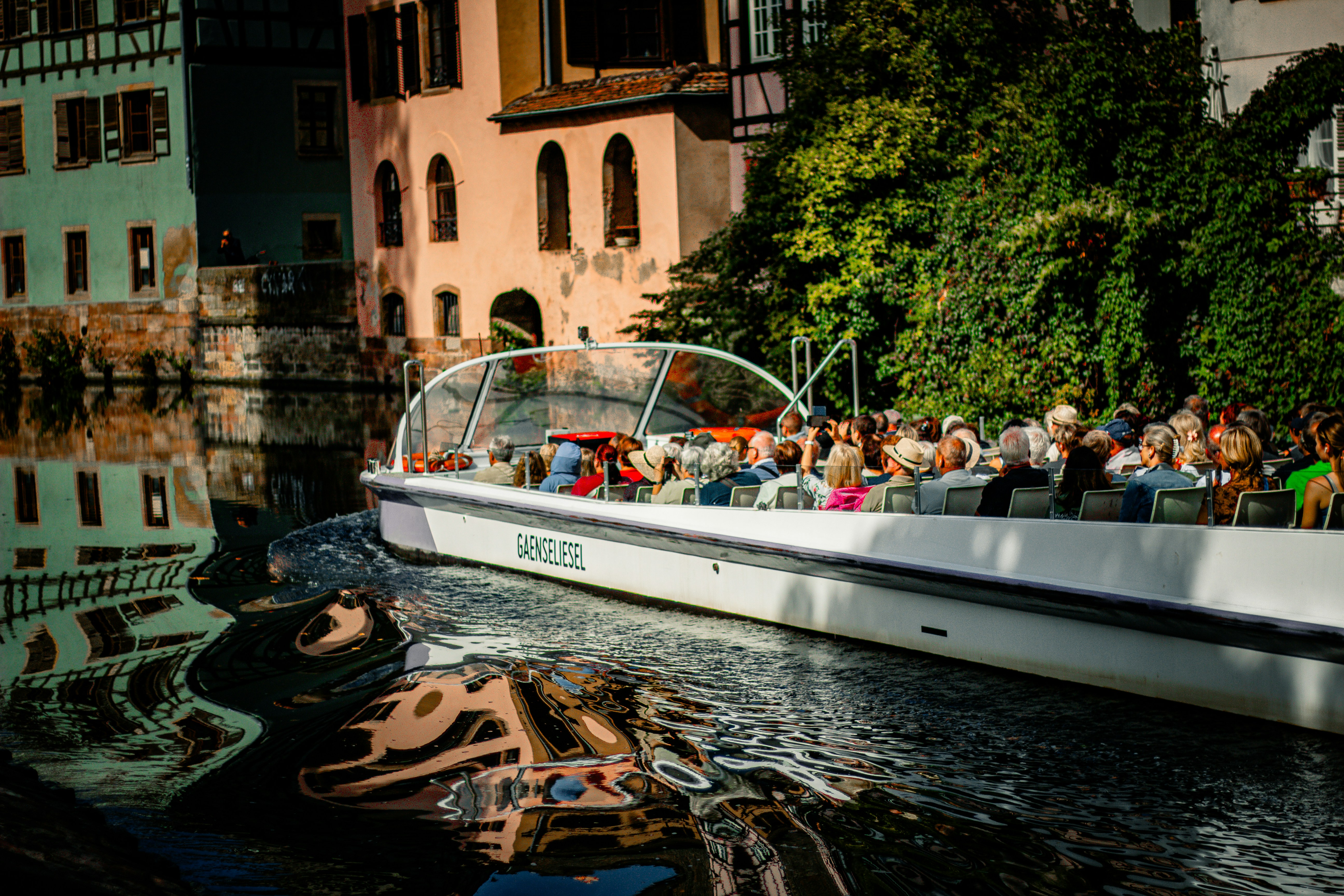 Serene River Journey Through Historic Streets