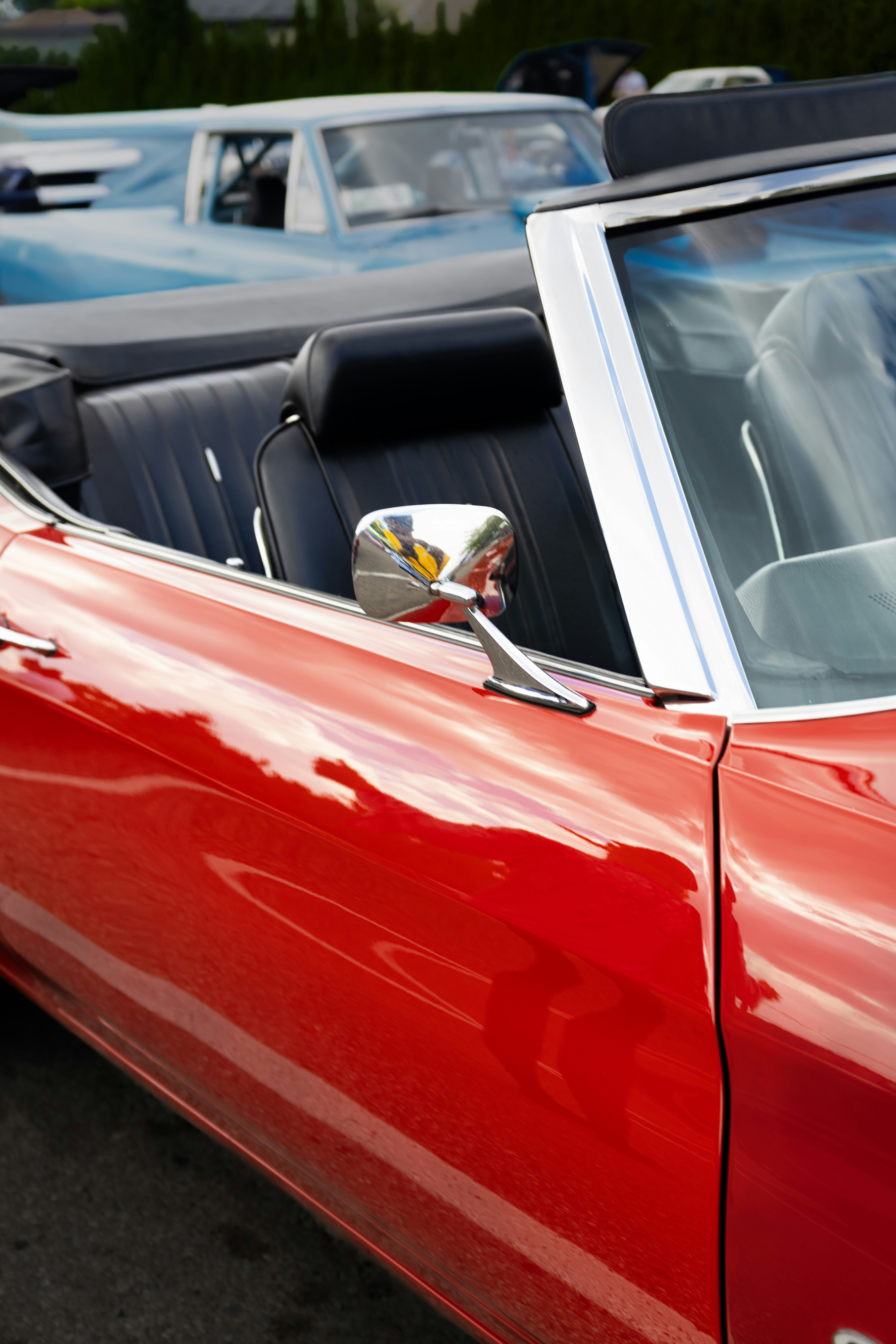 Chevelle ss 454 convertible | Red convertible classic car with black interior