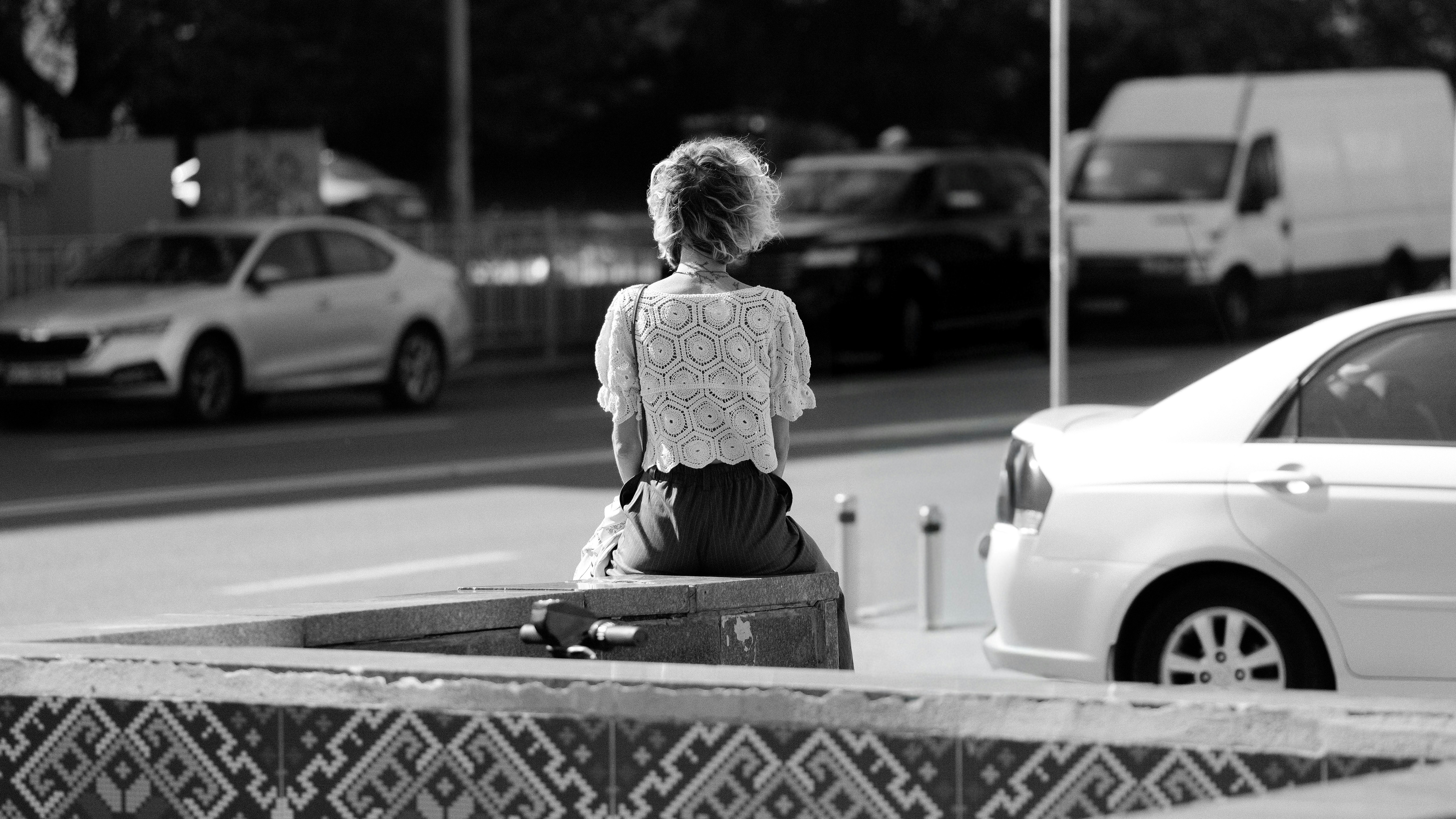 Contemplation Amidst Urban Motion