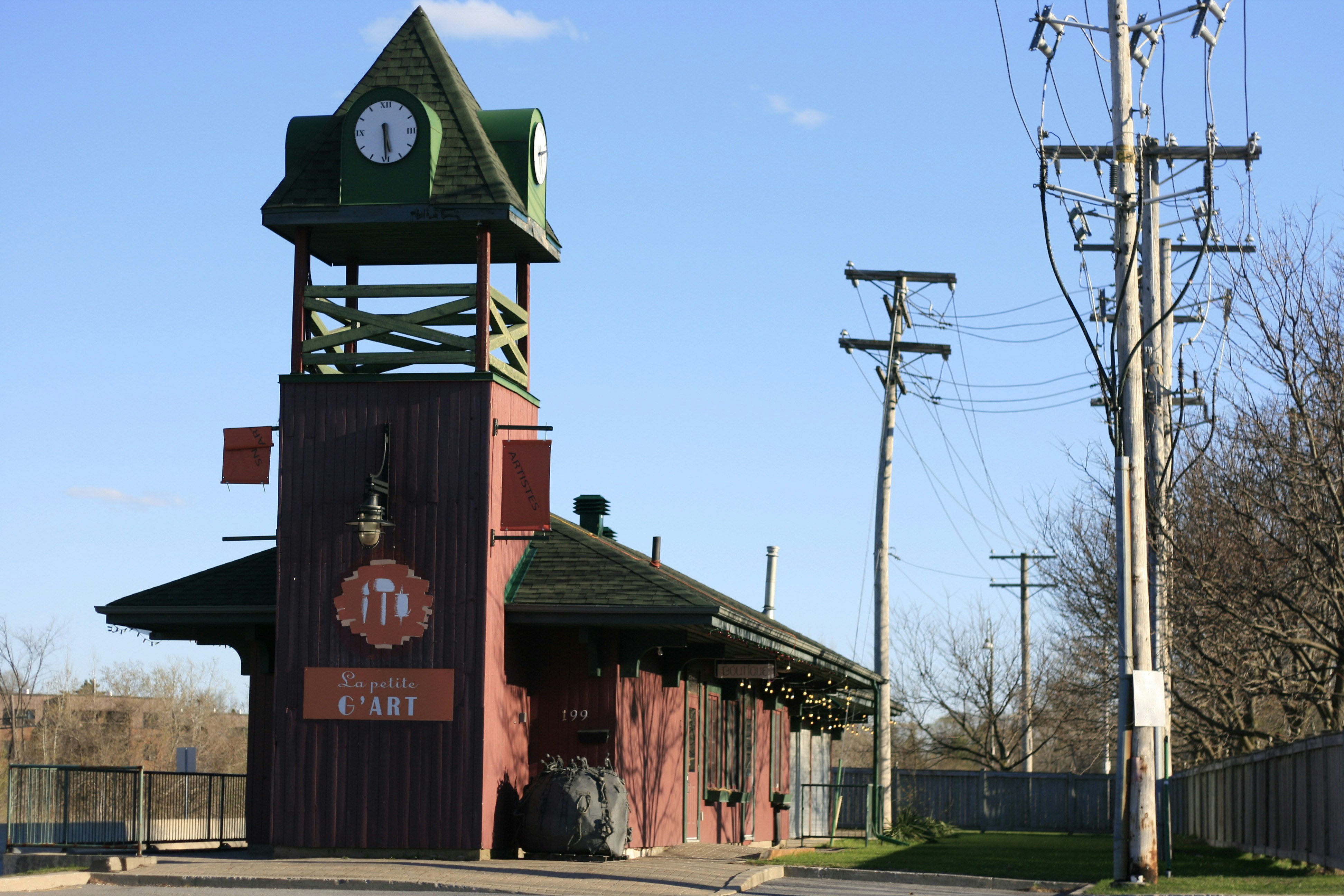 Historic train station with a clock tower