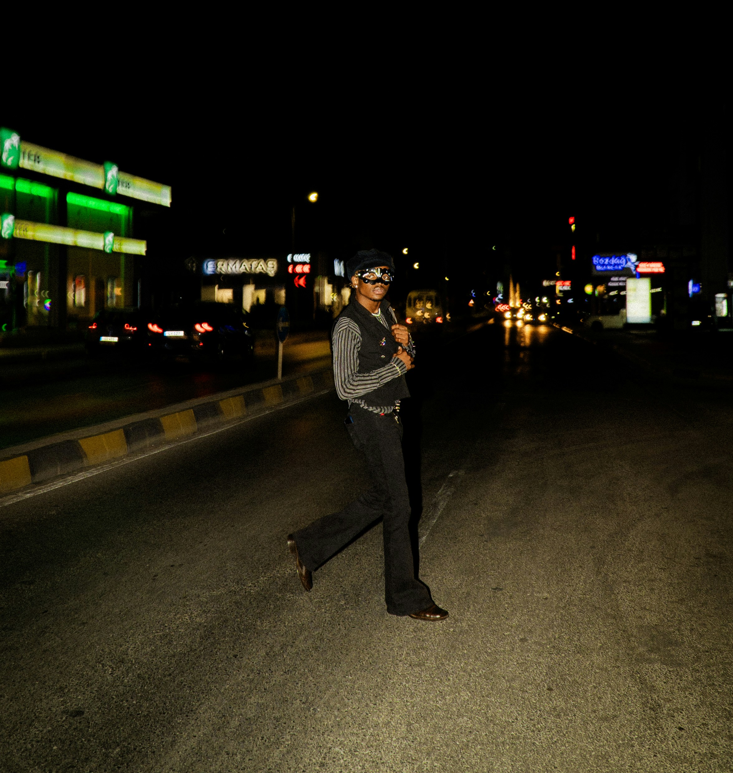 Urban Nightlife: A Solo Stroll