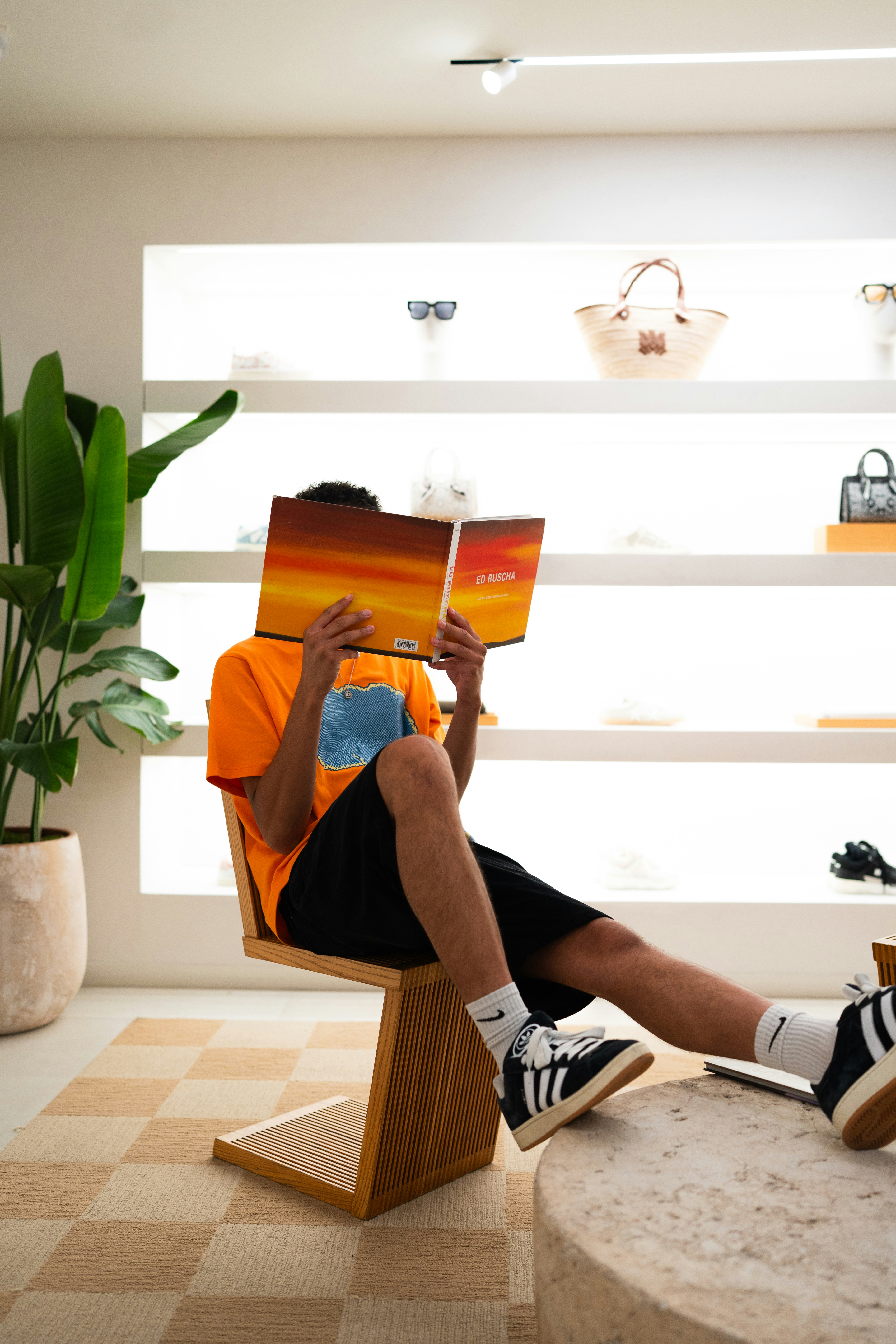 A Moment of Leisure in a Stylish Space