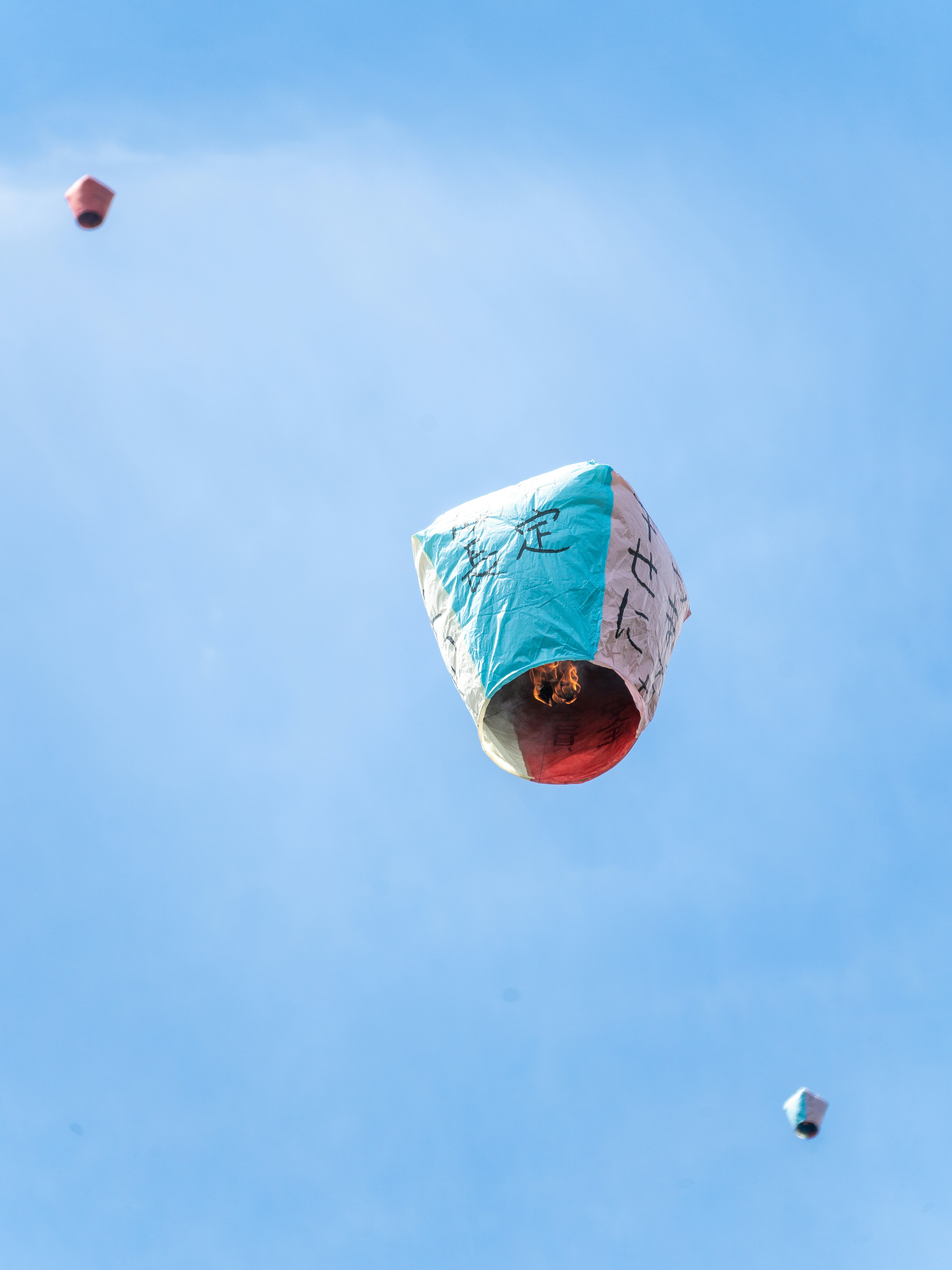 Floating Wishes: Lanterns Ascending into the Sky