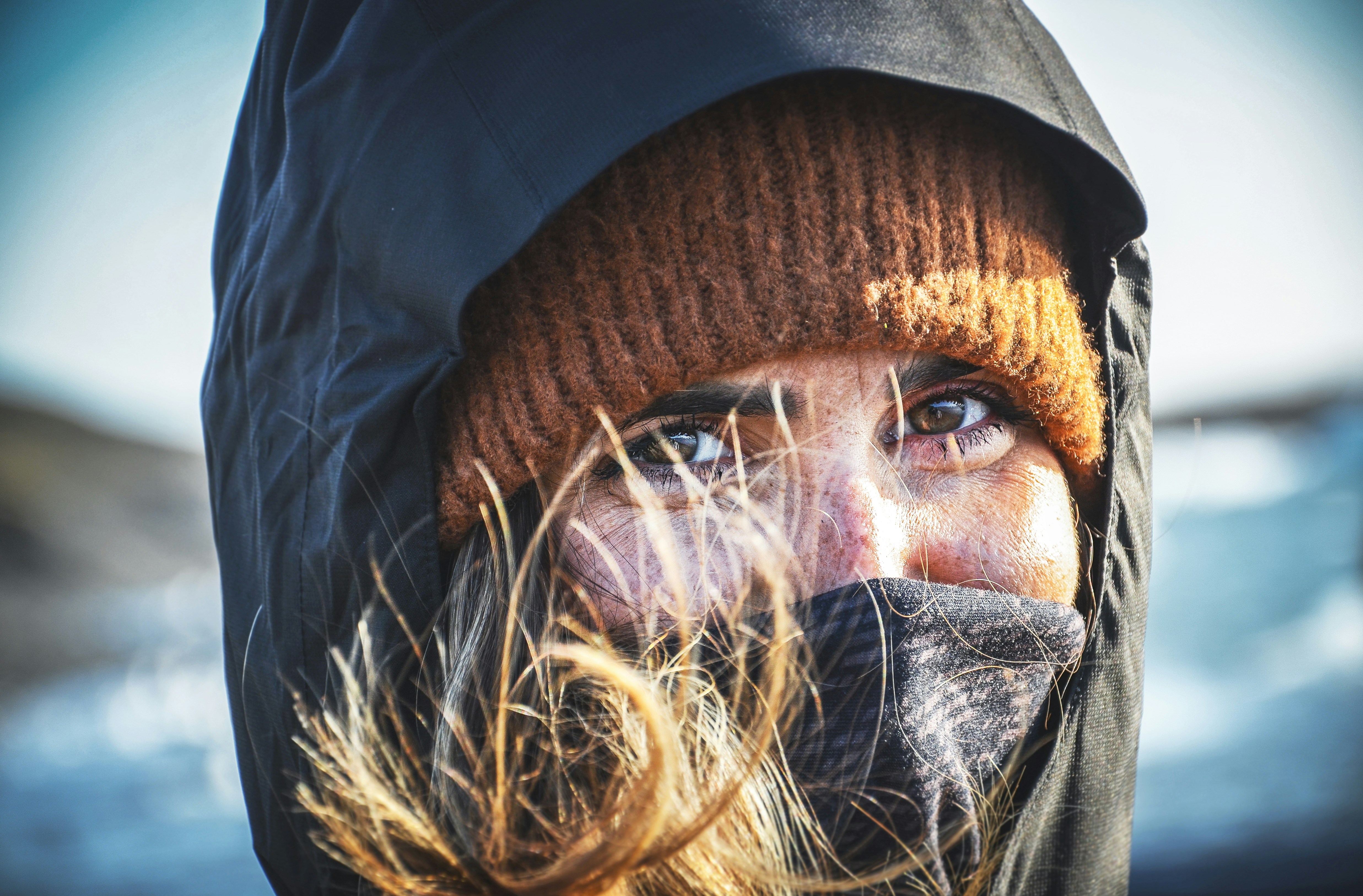 Person bundled up against the cold weather
