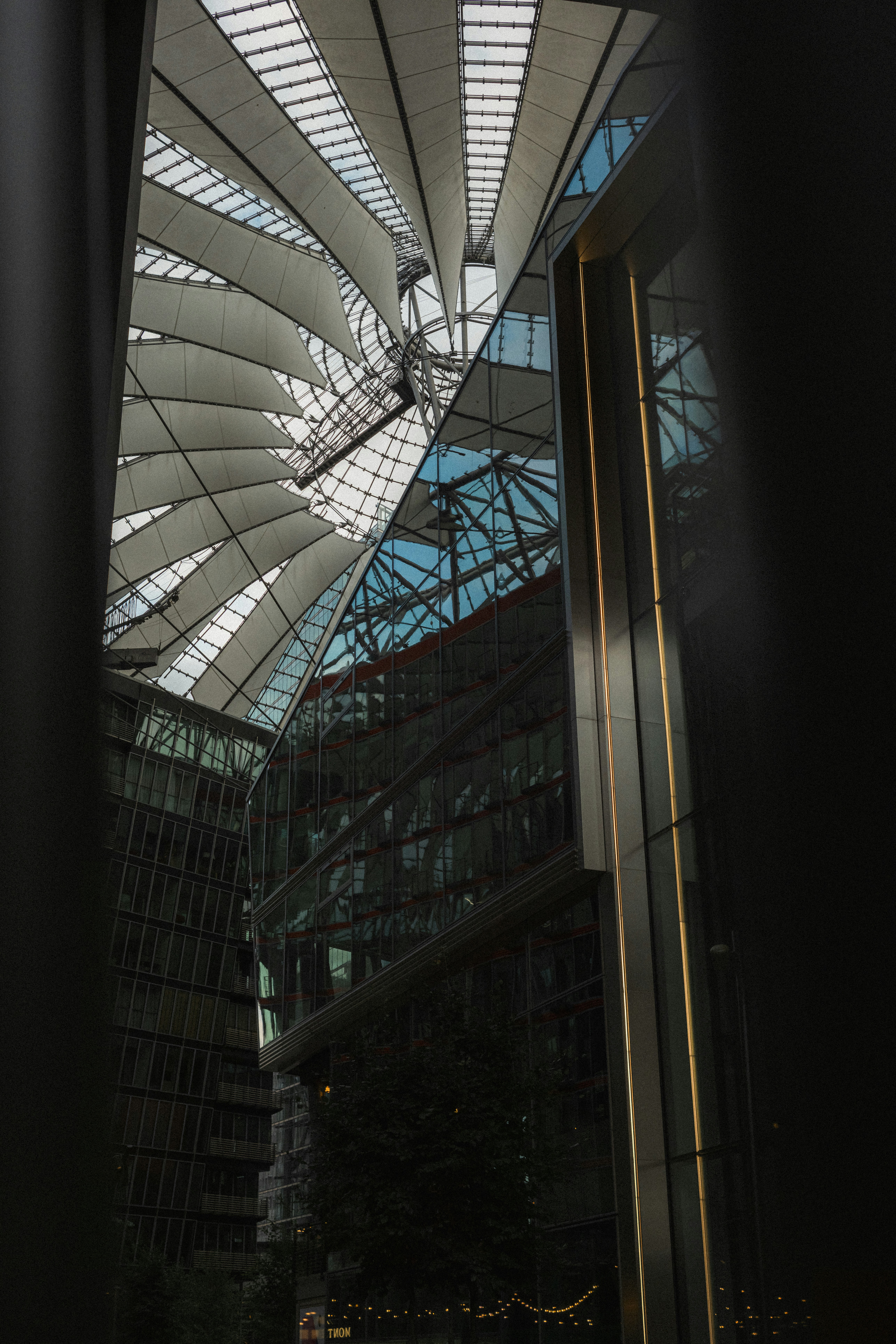 Modern architecture with glass and steel structure