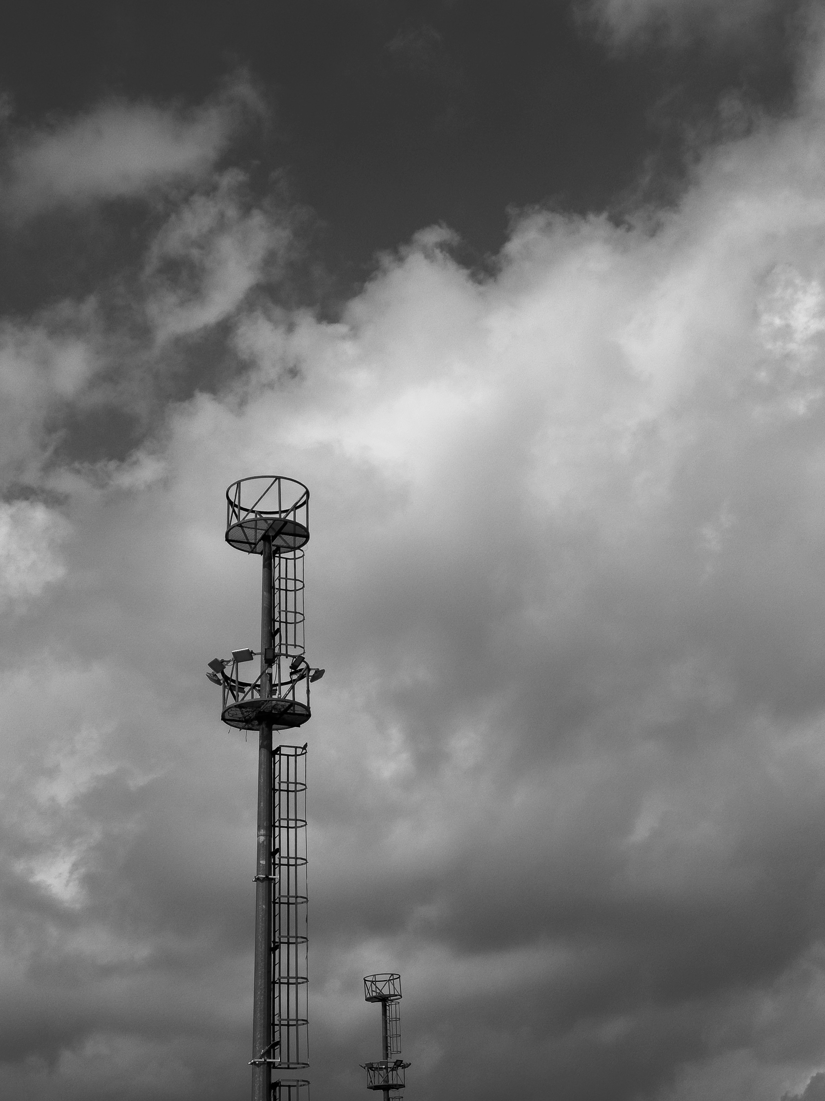 iron tower against dramatic sky
