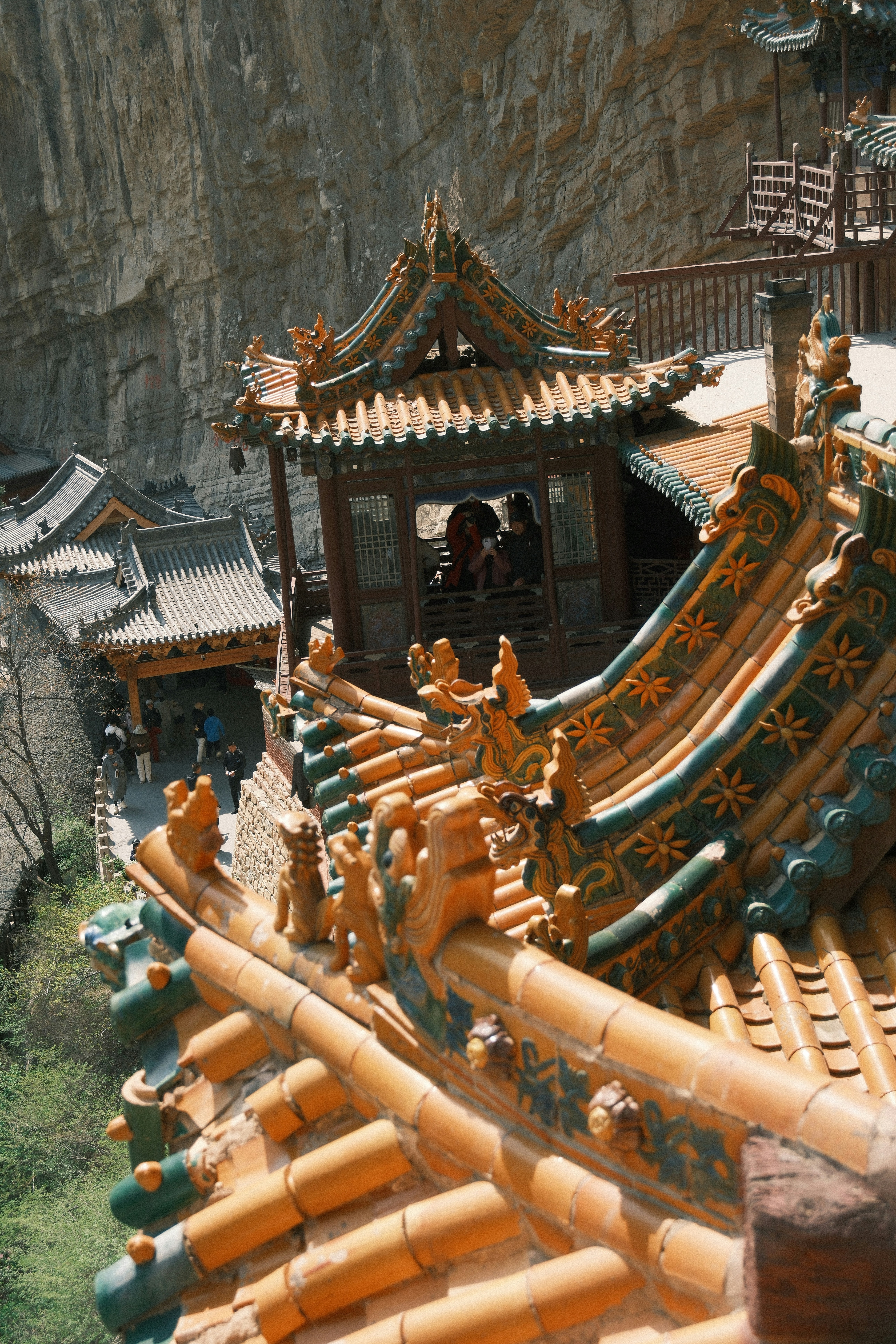 Cliffside Dragon-Tiled Summit: A Temple Clinging to the Canyon
