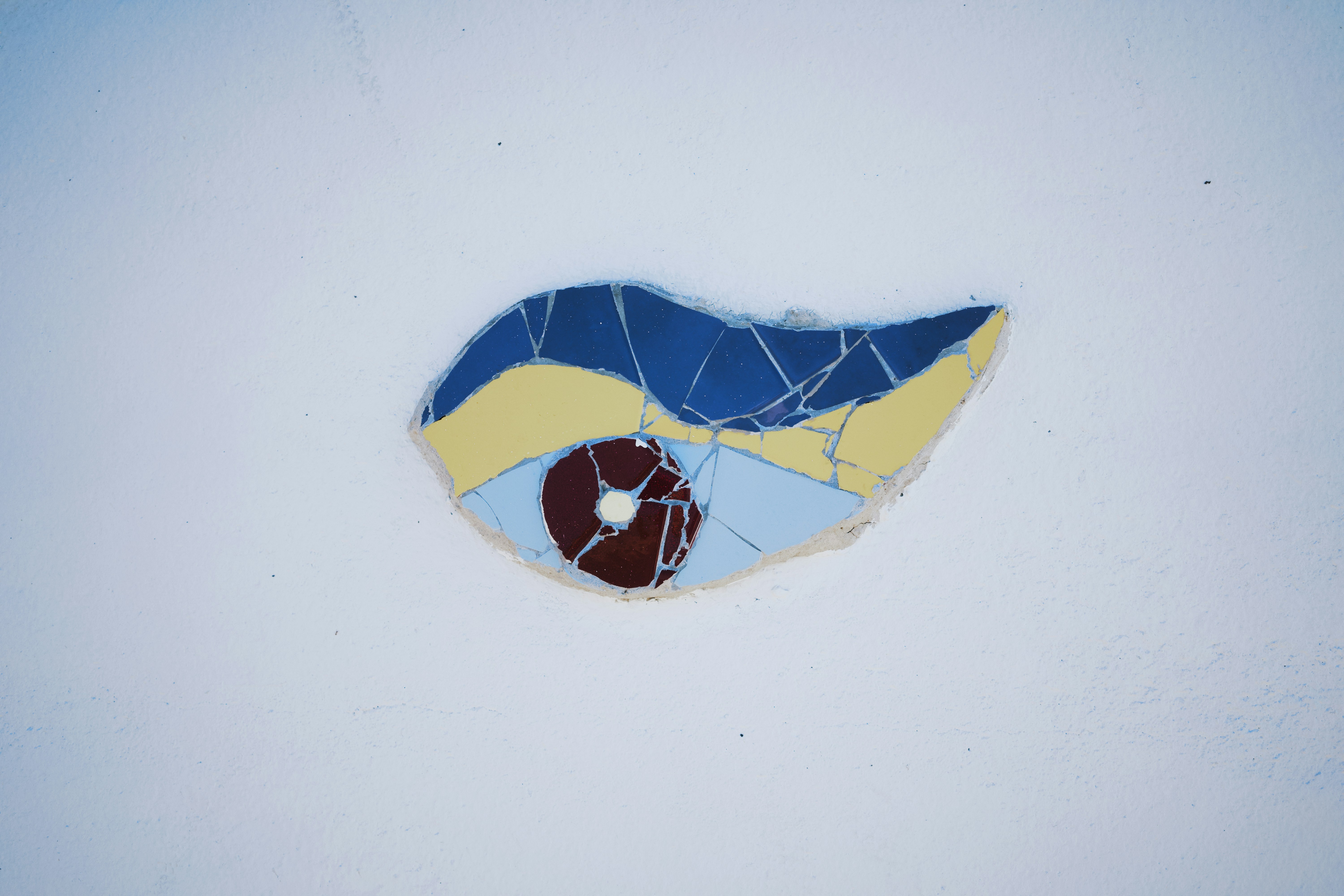 Mosaic Shattered Eye on a Frosted Canvas