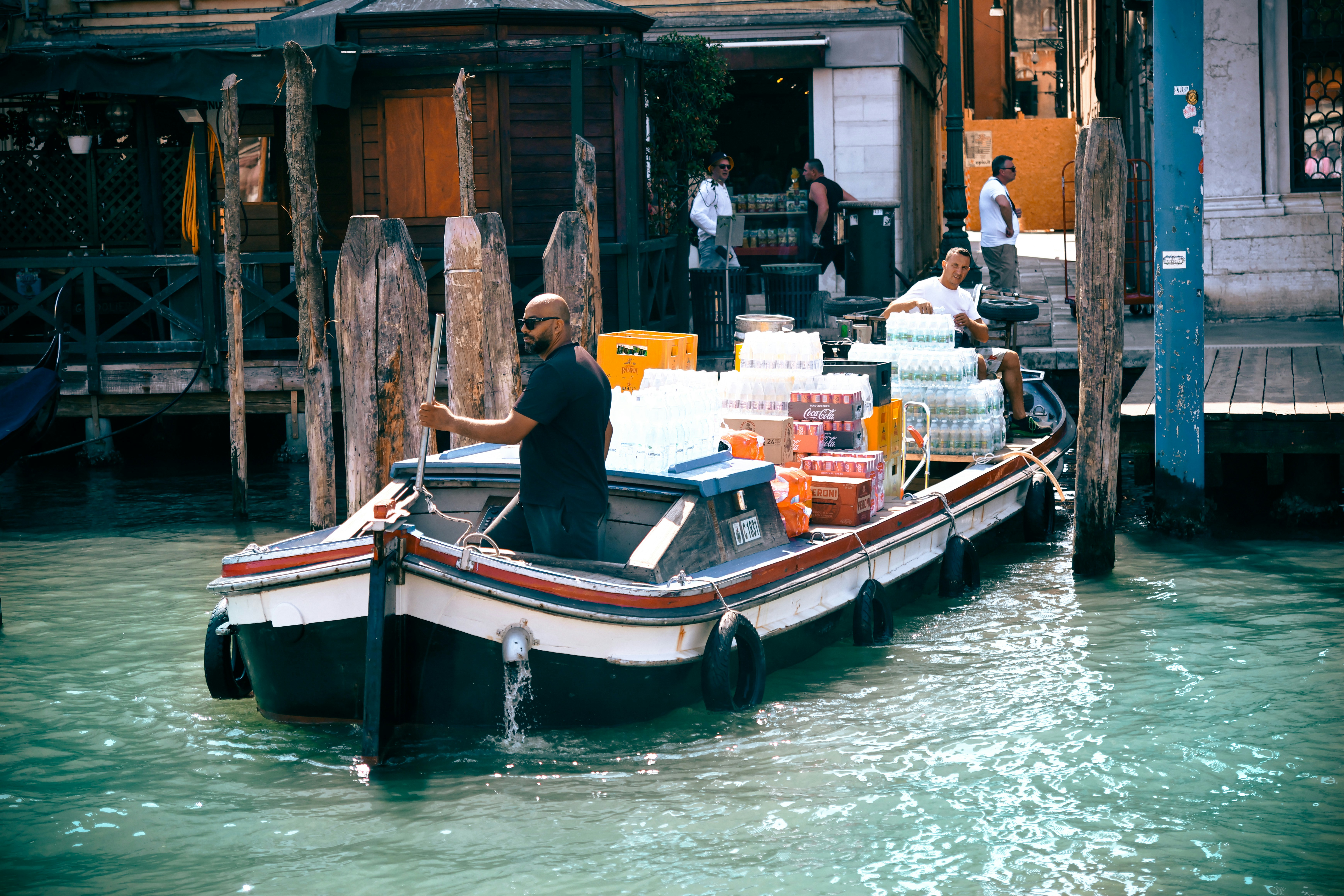 Boat carrying goods on a canal