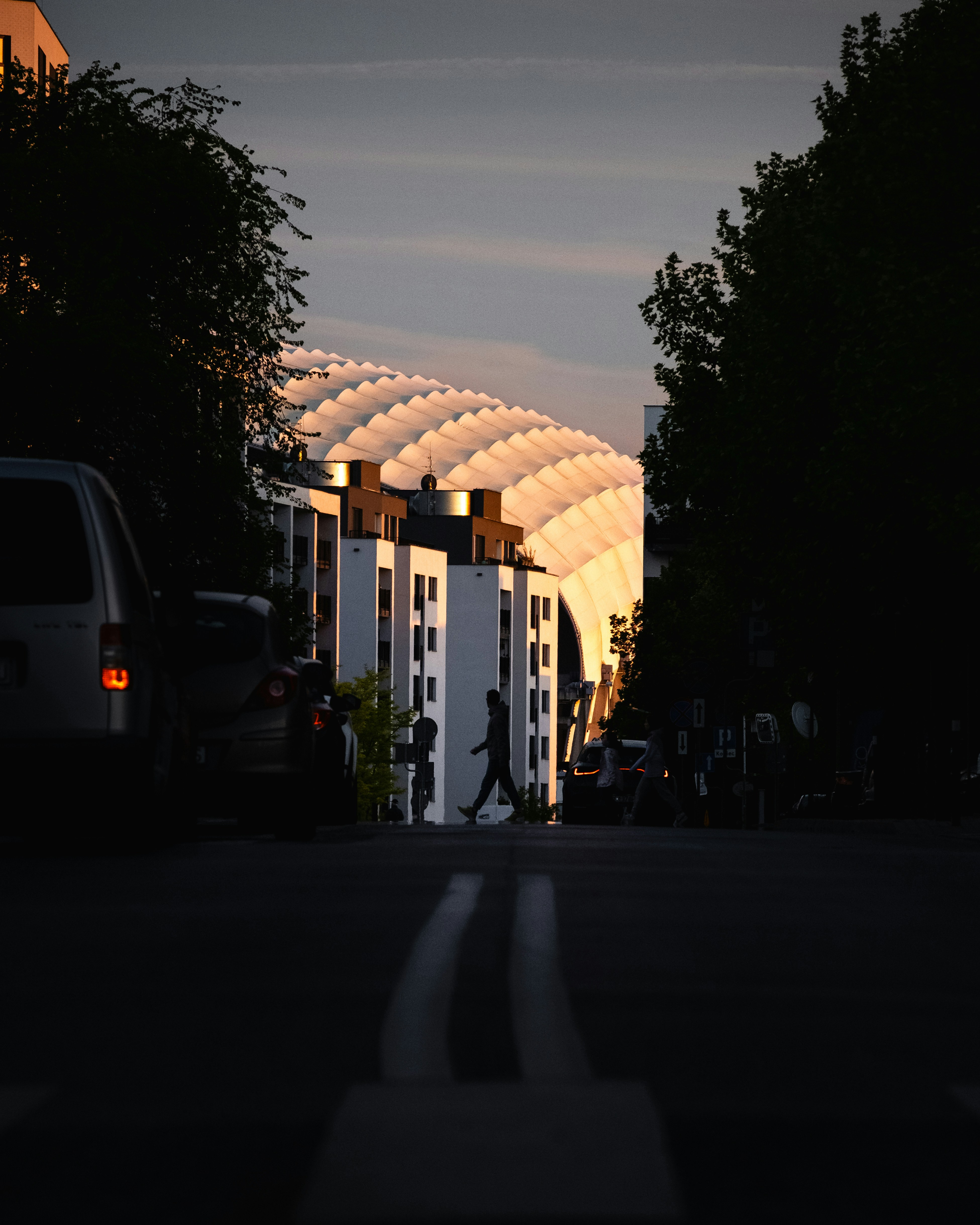 Urban Silhouette at Dusk: A City Awakens