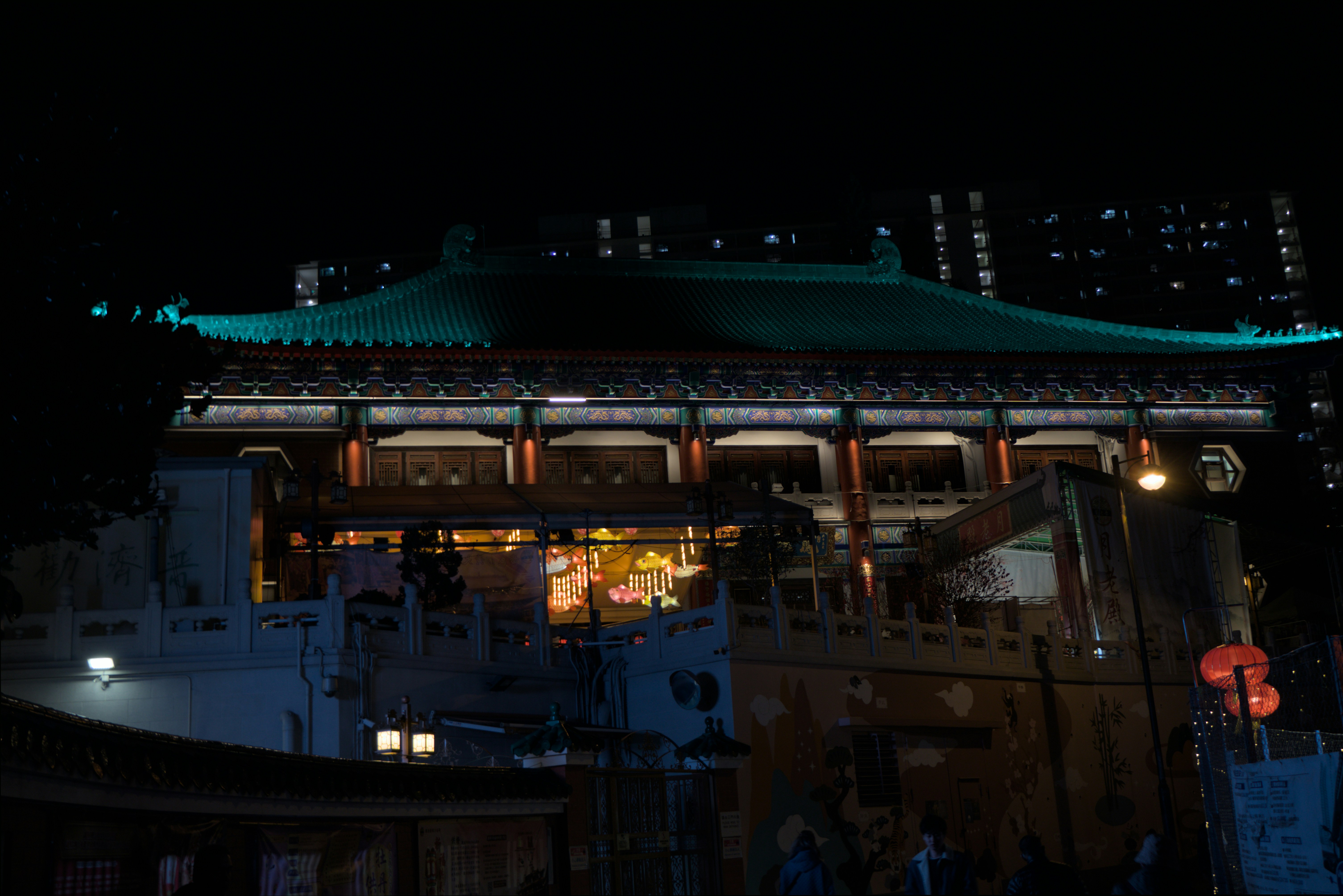 Illuminated Serenity: A Night at the Temple
