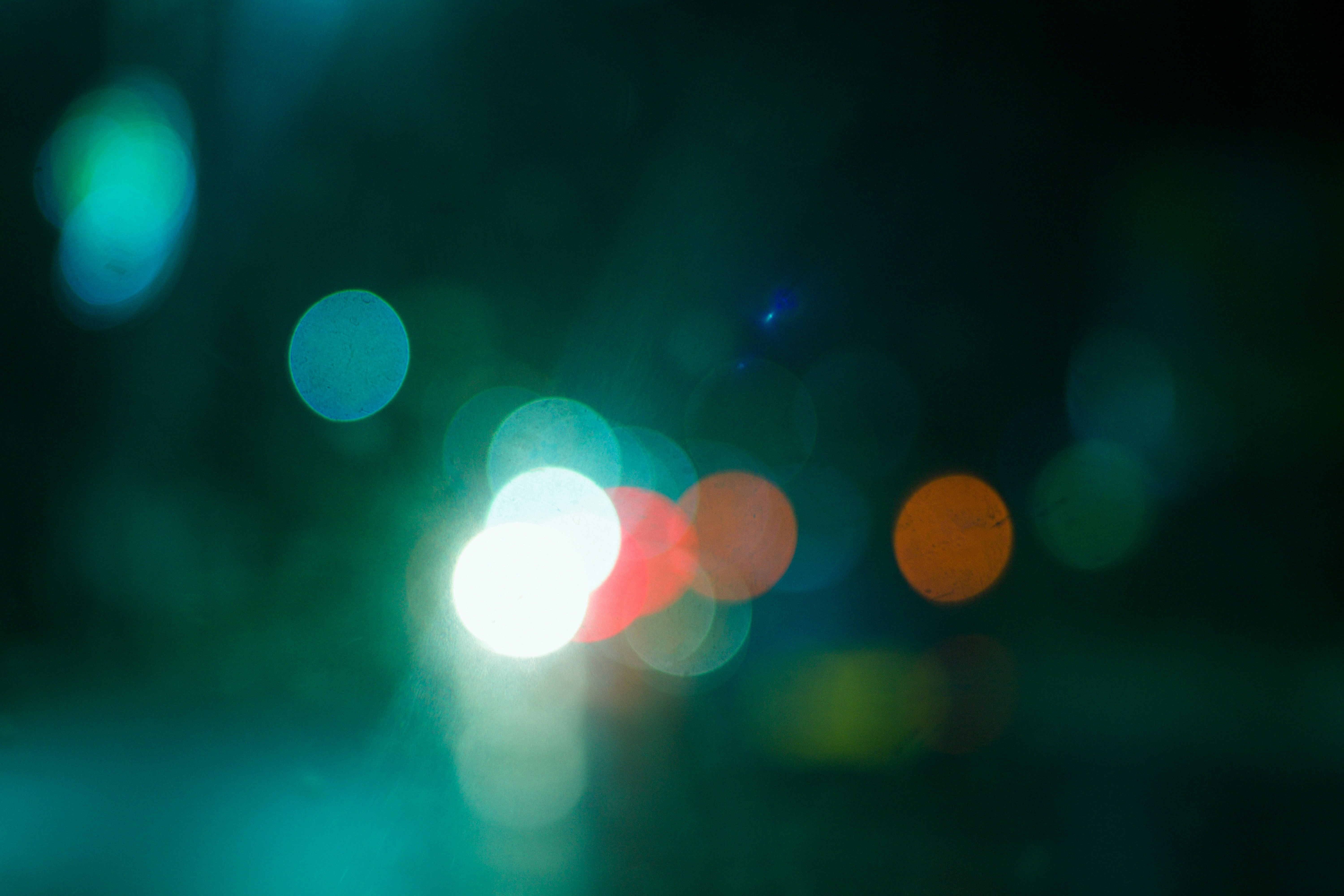 Blurred colorful bokeh lights at night