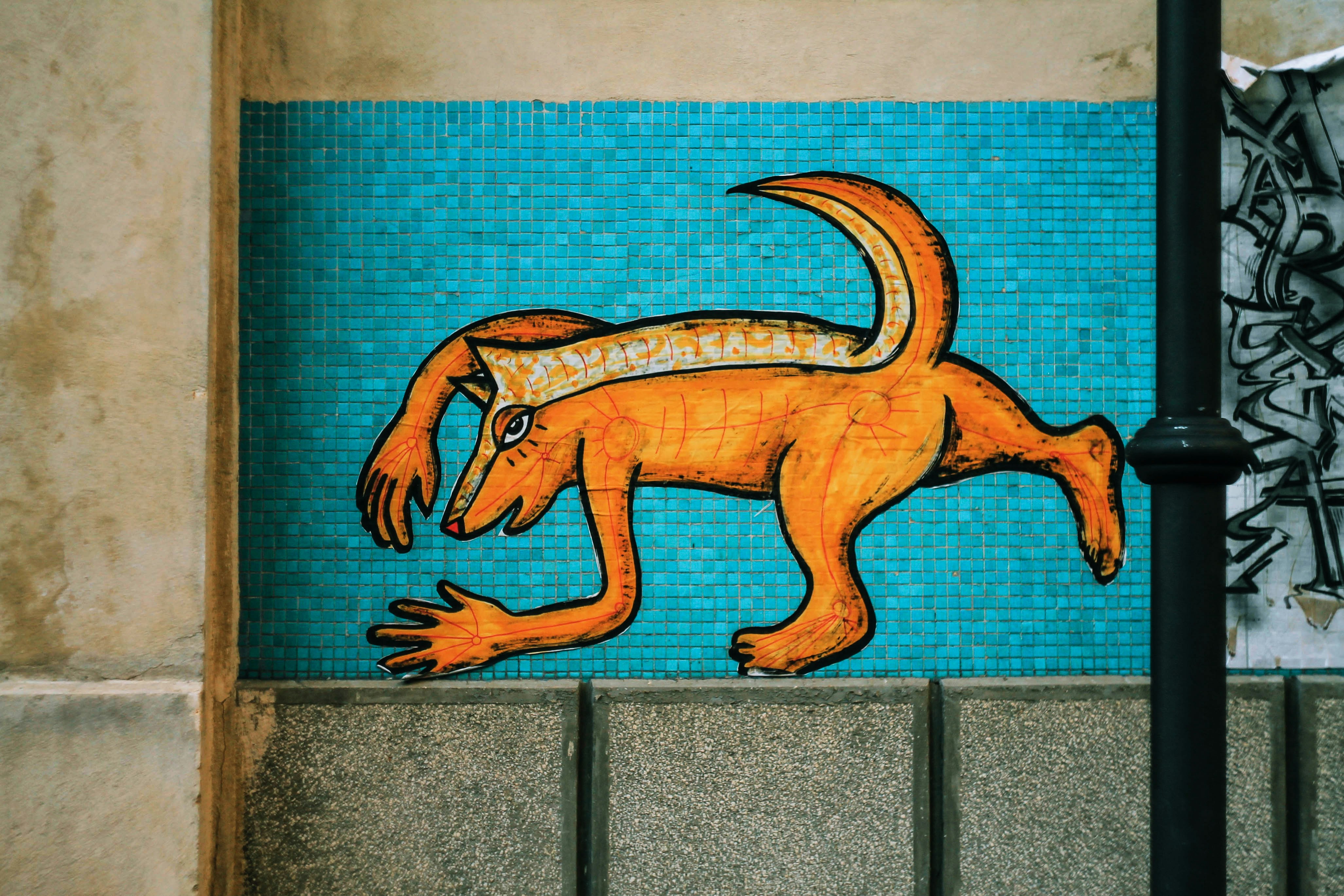 Vibrant Canine Mosaic in Urban Landscape