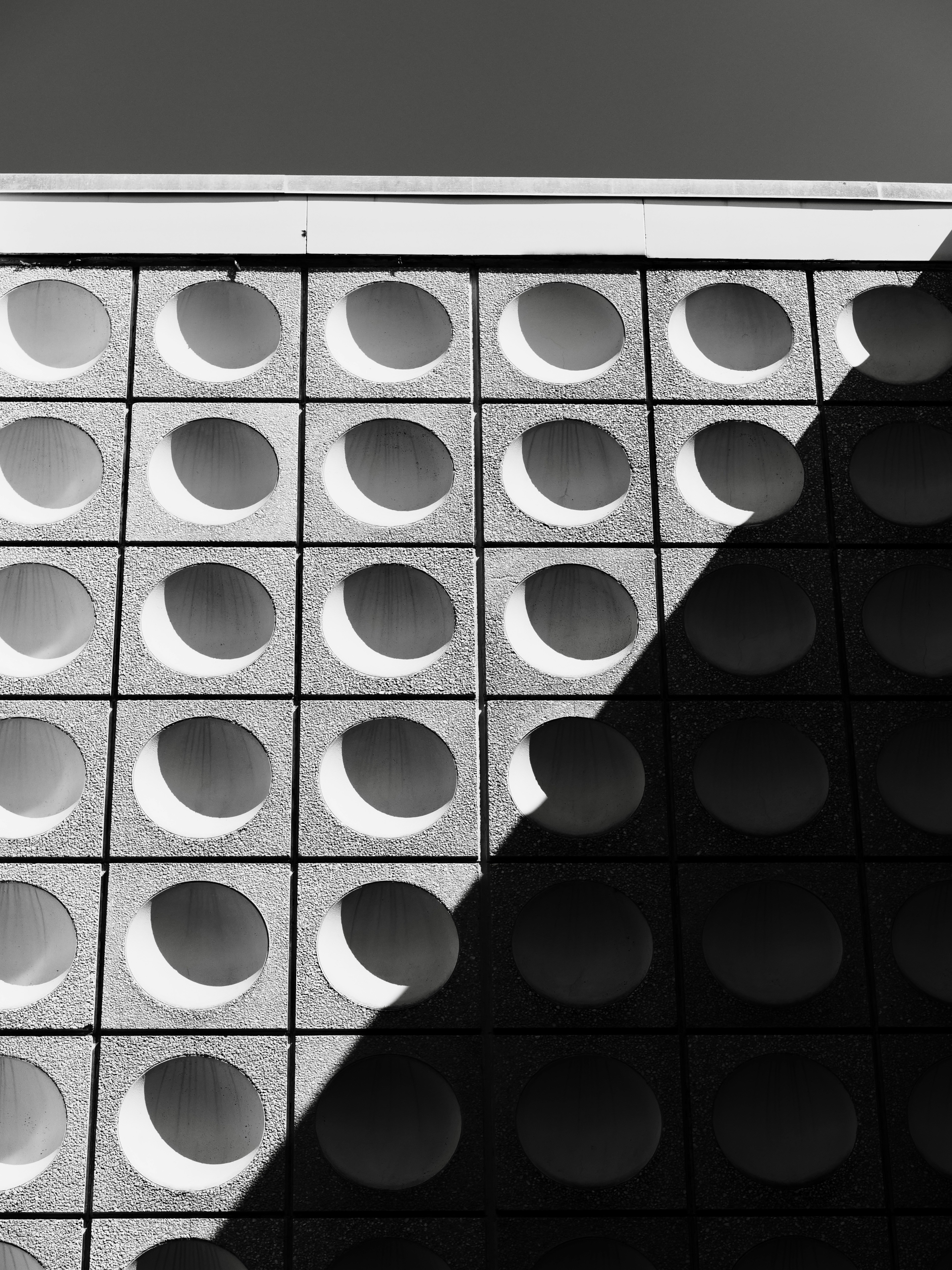 Geometry in Half-Light: Circular Grids Meet a Diagonal Shadow