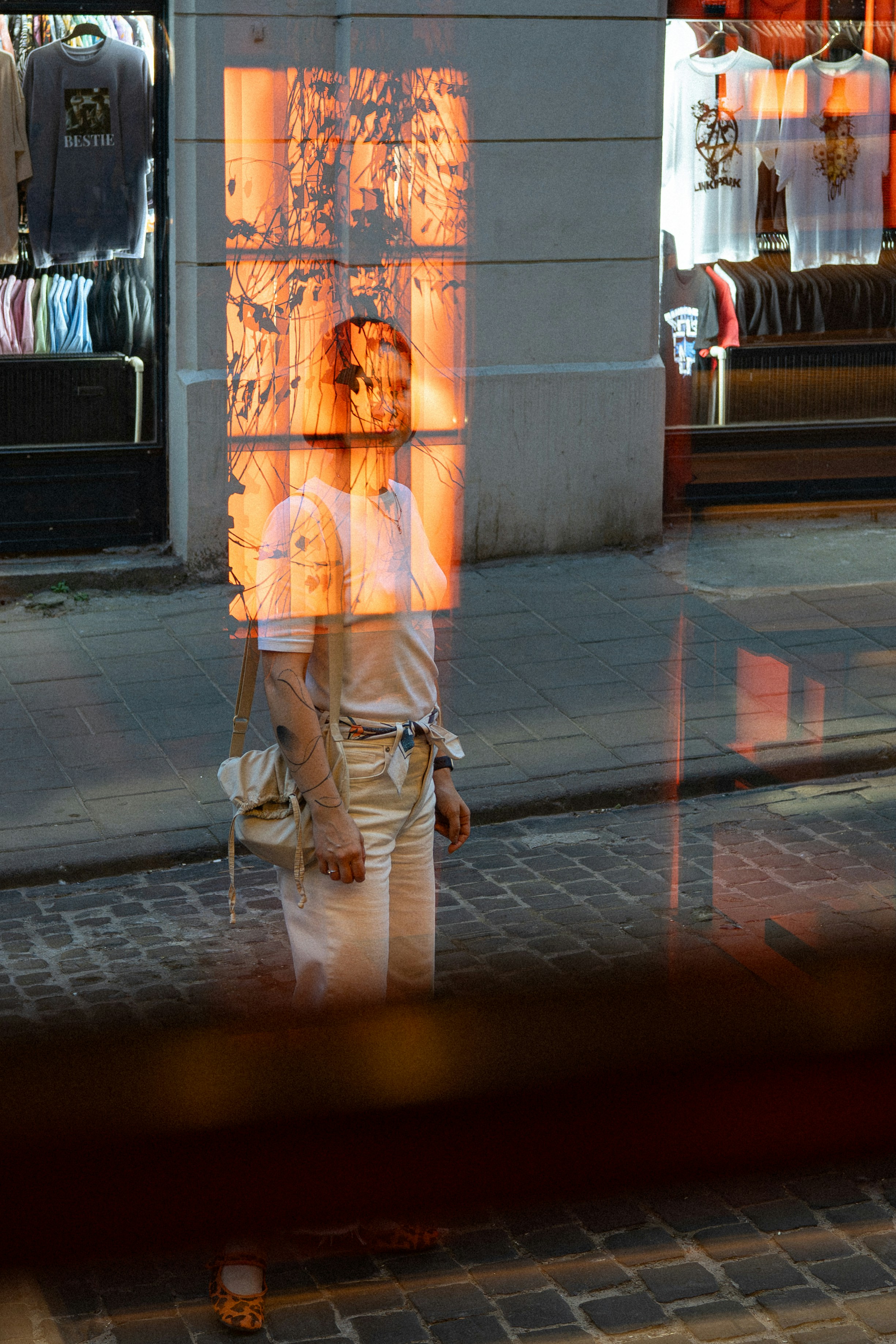 Urban Reflections: A Moment in Motion