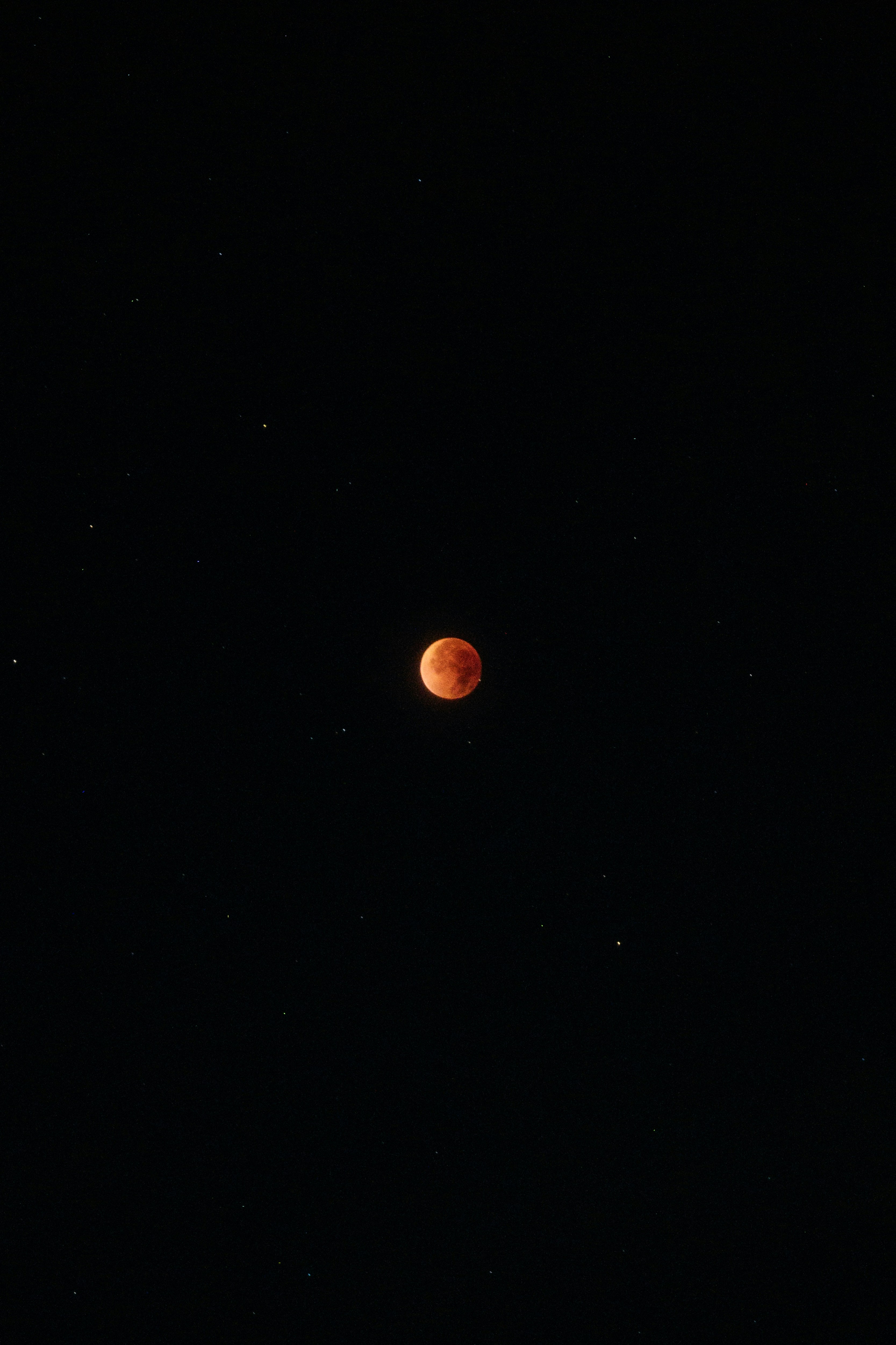 Wow! The climax of a lunar eclipse! Shot at midnight of Sept. 8, 2025. | Blood moon glowing in the dark night sky