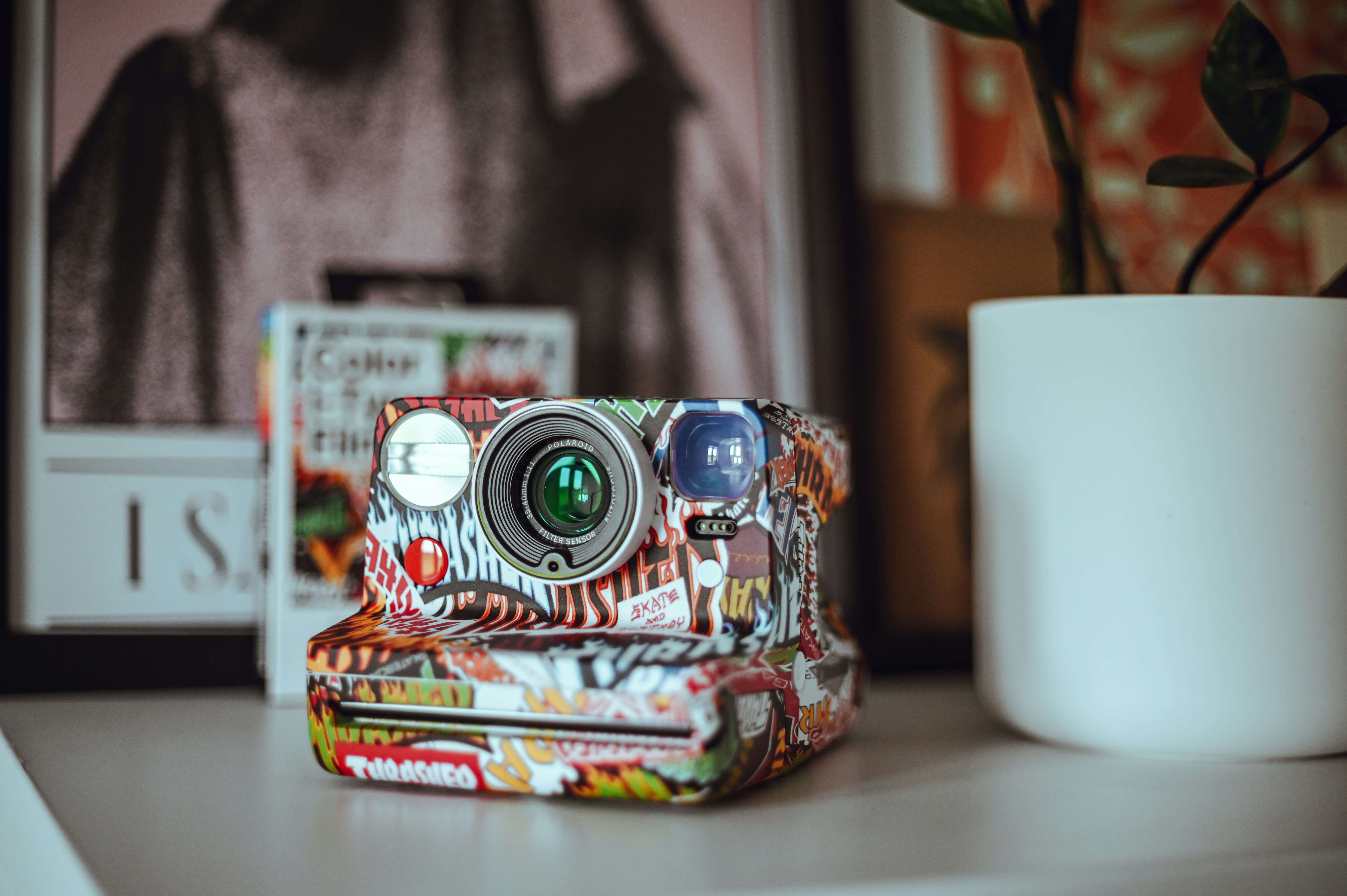 Whimsical Snapshot: A Vintage Camera in a Modern Setting