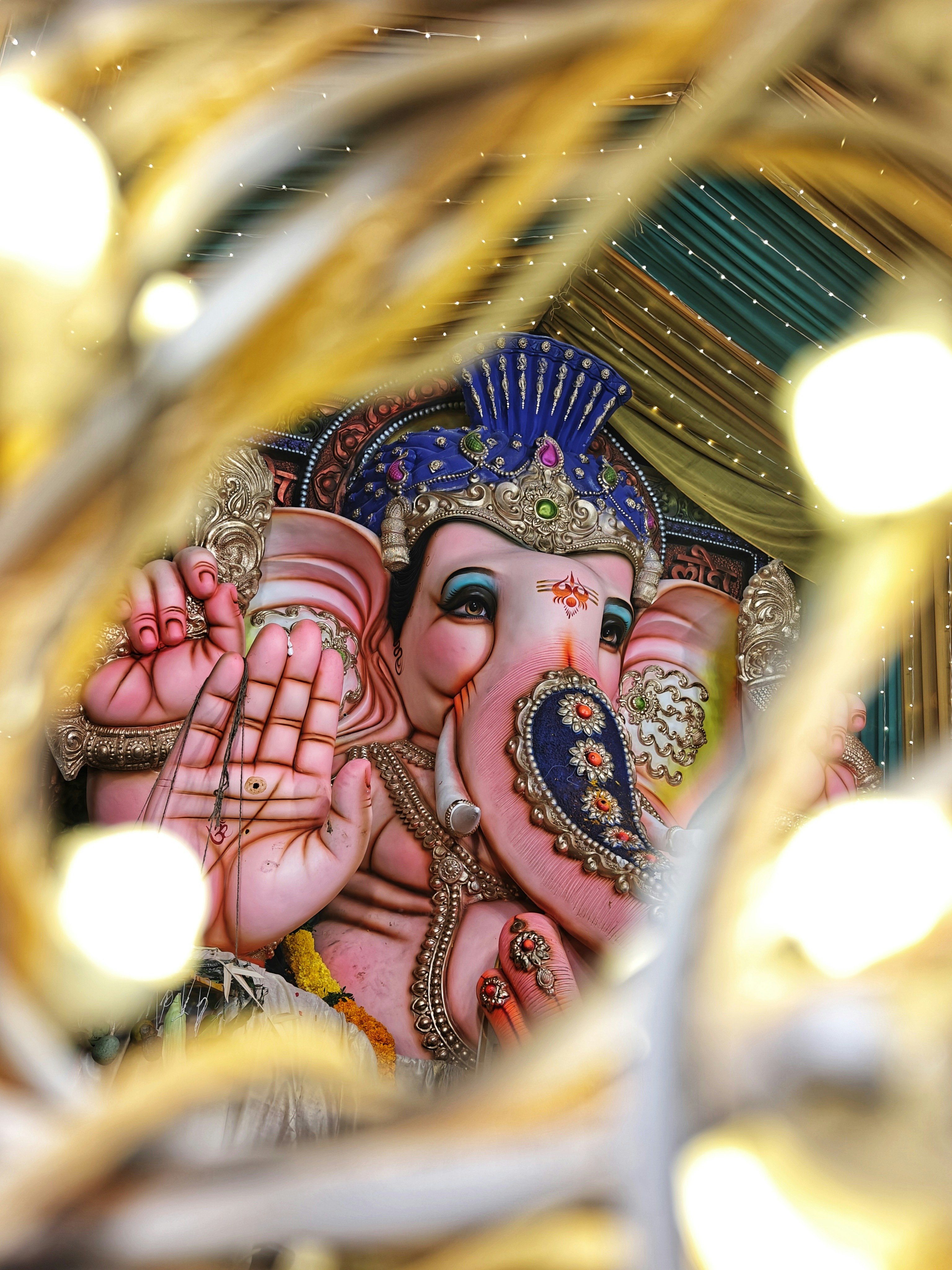 A detailed statue of the hindu deity ganesha.