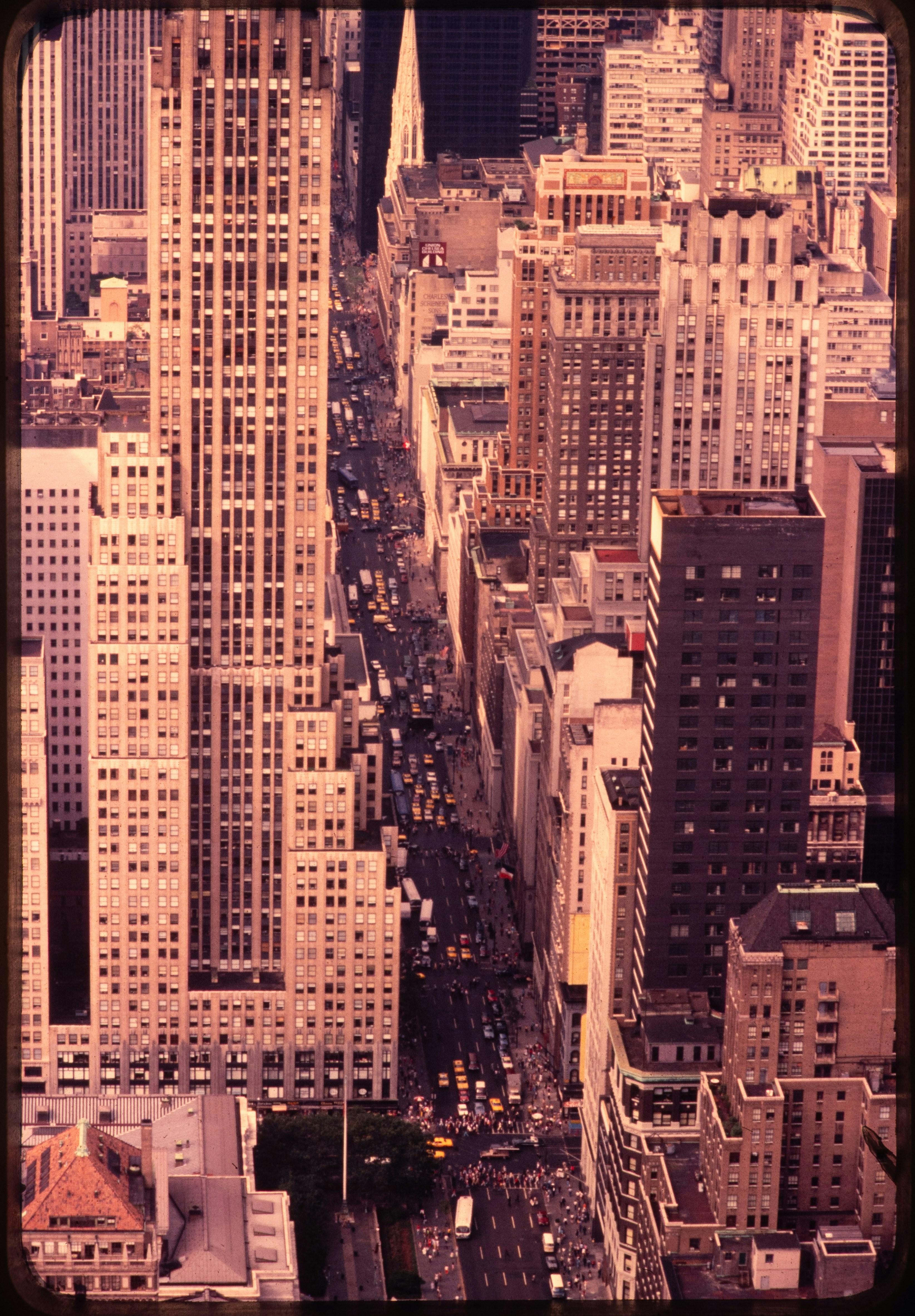 Aerial Grid: Sunset over a Canyon of Towers