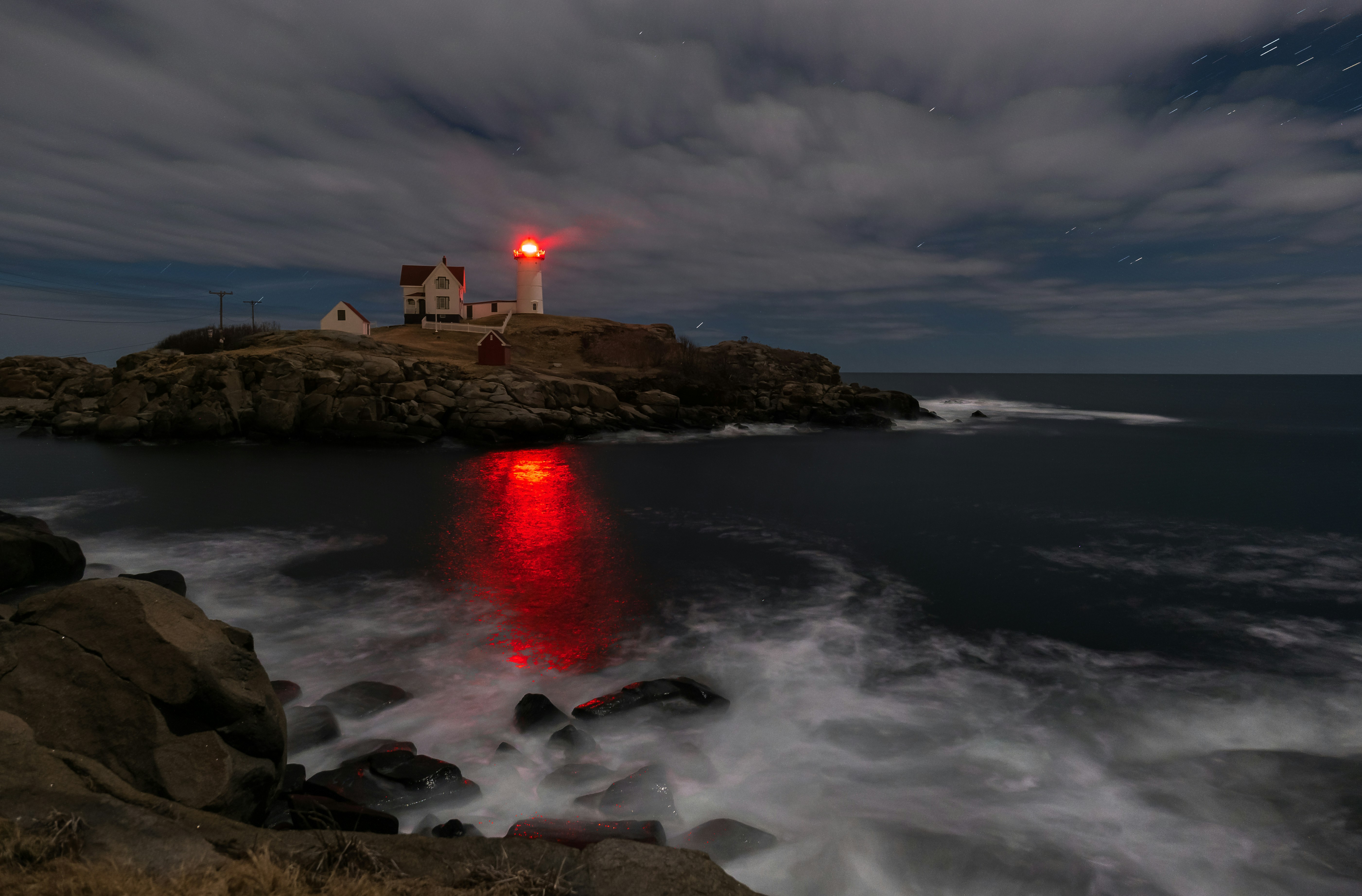 Beacon of Solitude: A Night by the Sea