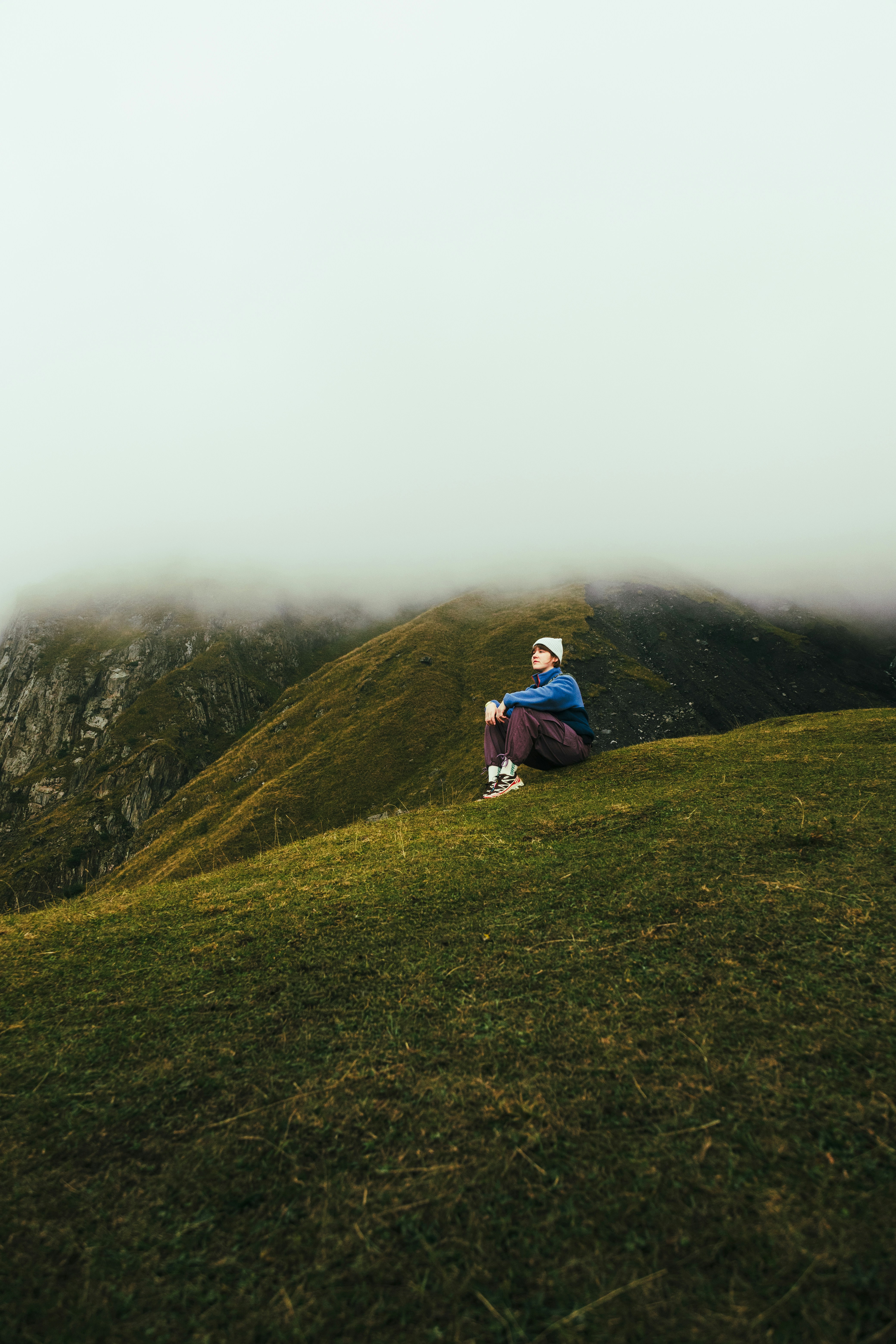 Solitude Amidst the Misty Peaks