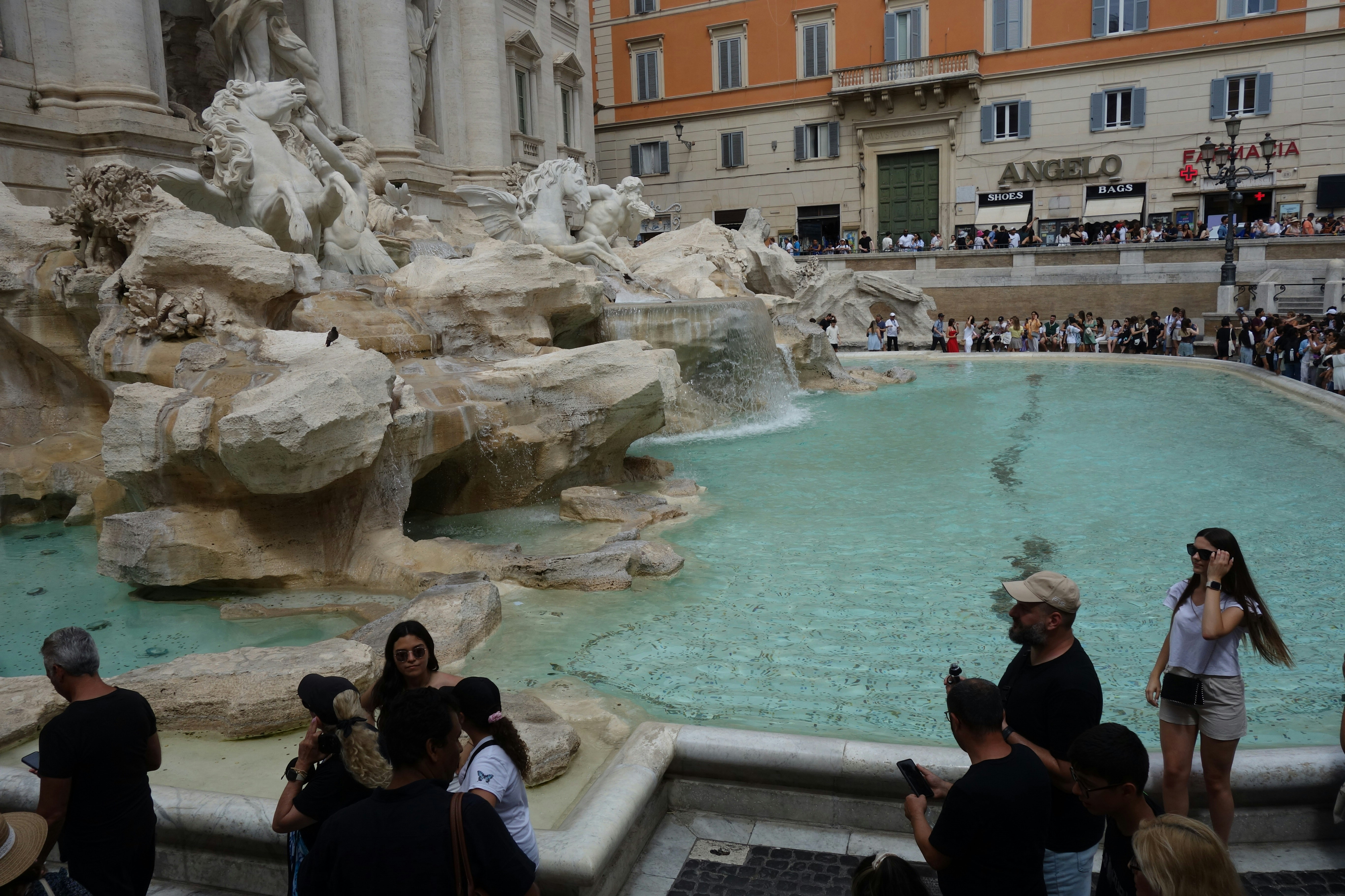 A Serene Gathering at the Trevi Fountain