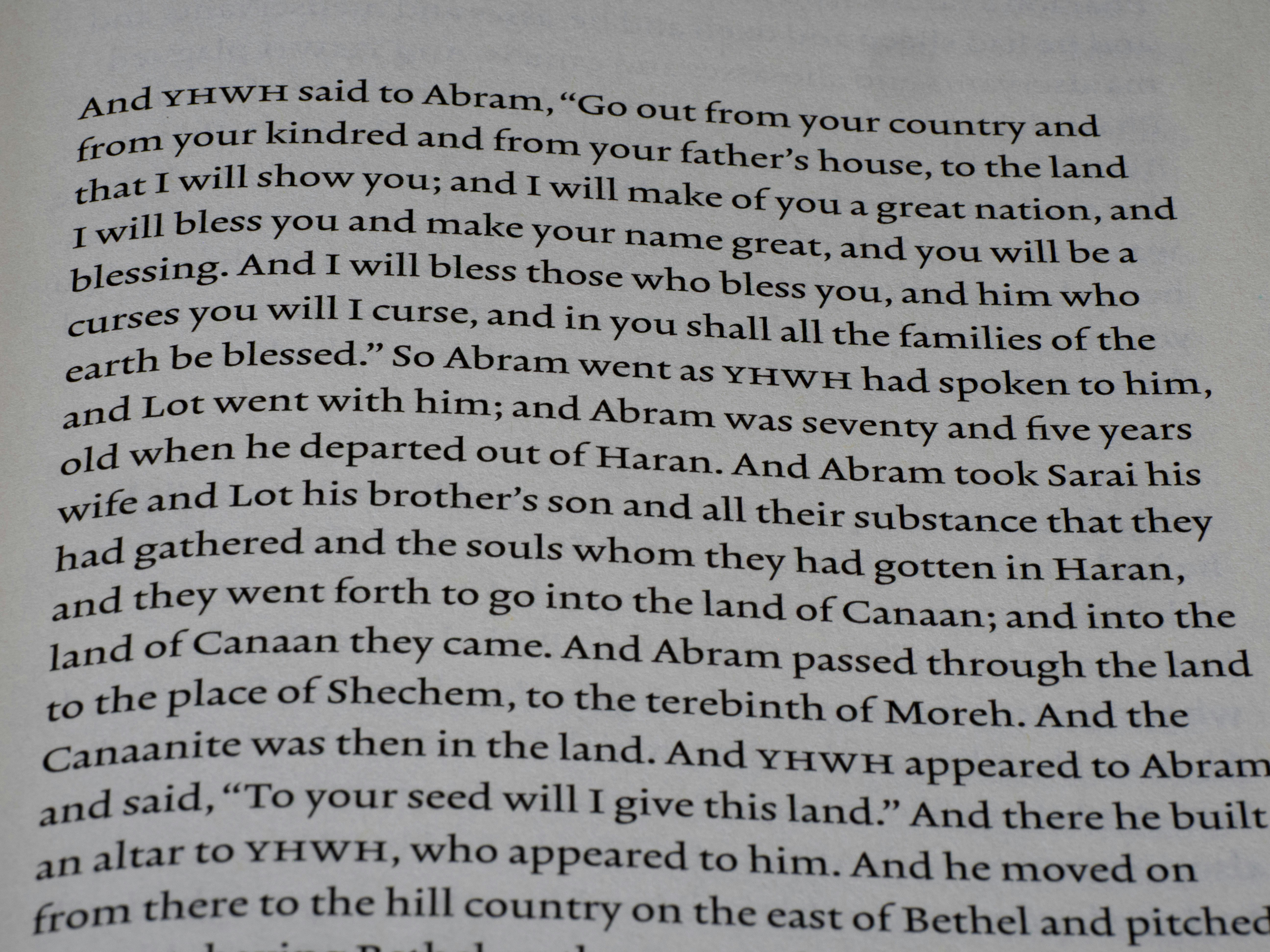 The Book of Genesis | Text from a religious book about abram and lot.