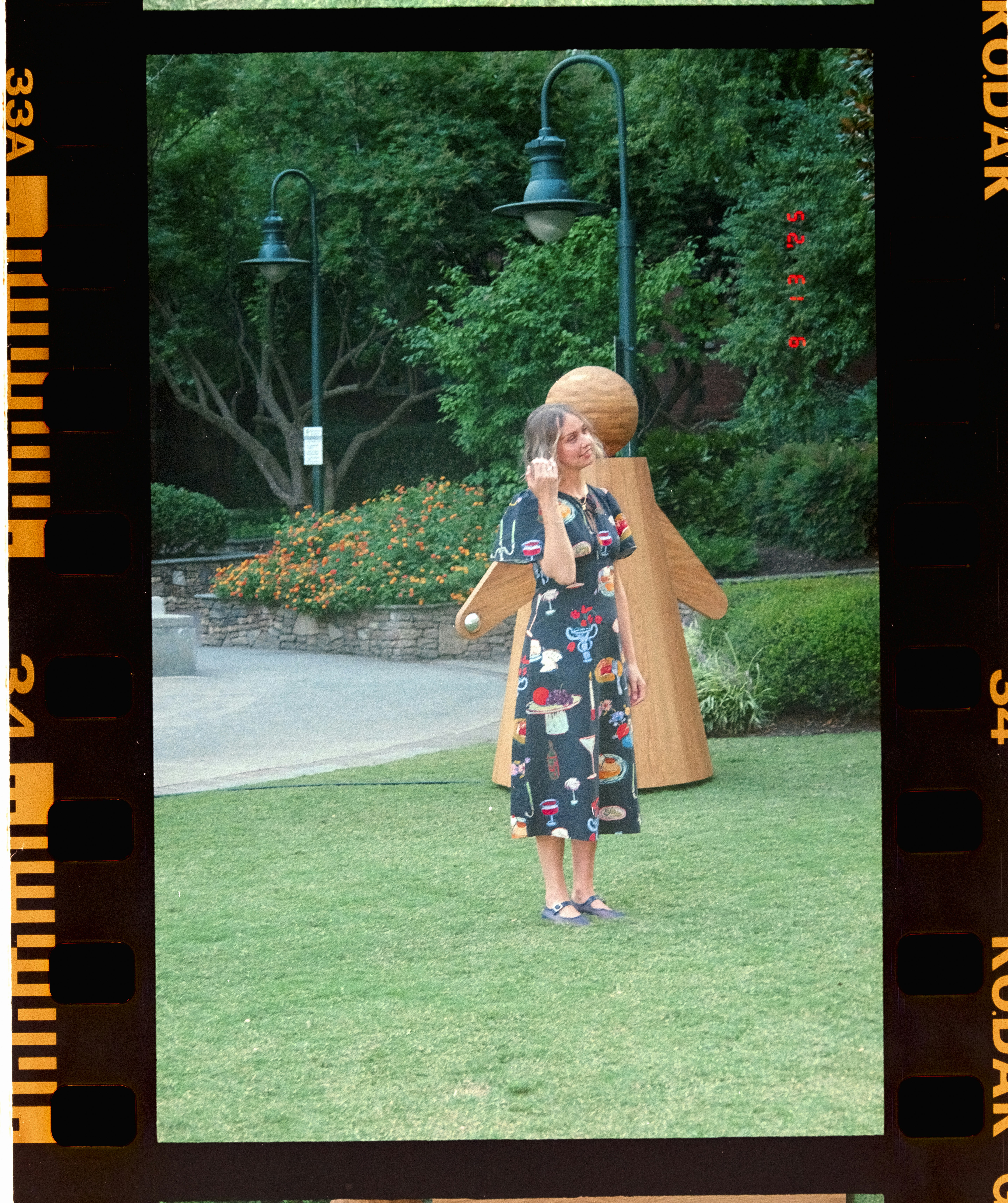 Whimsical Encounter in a Lush Garden