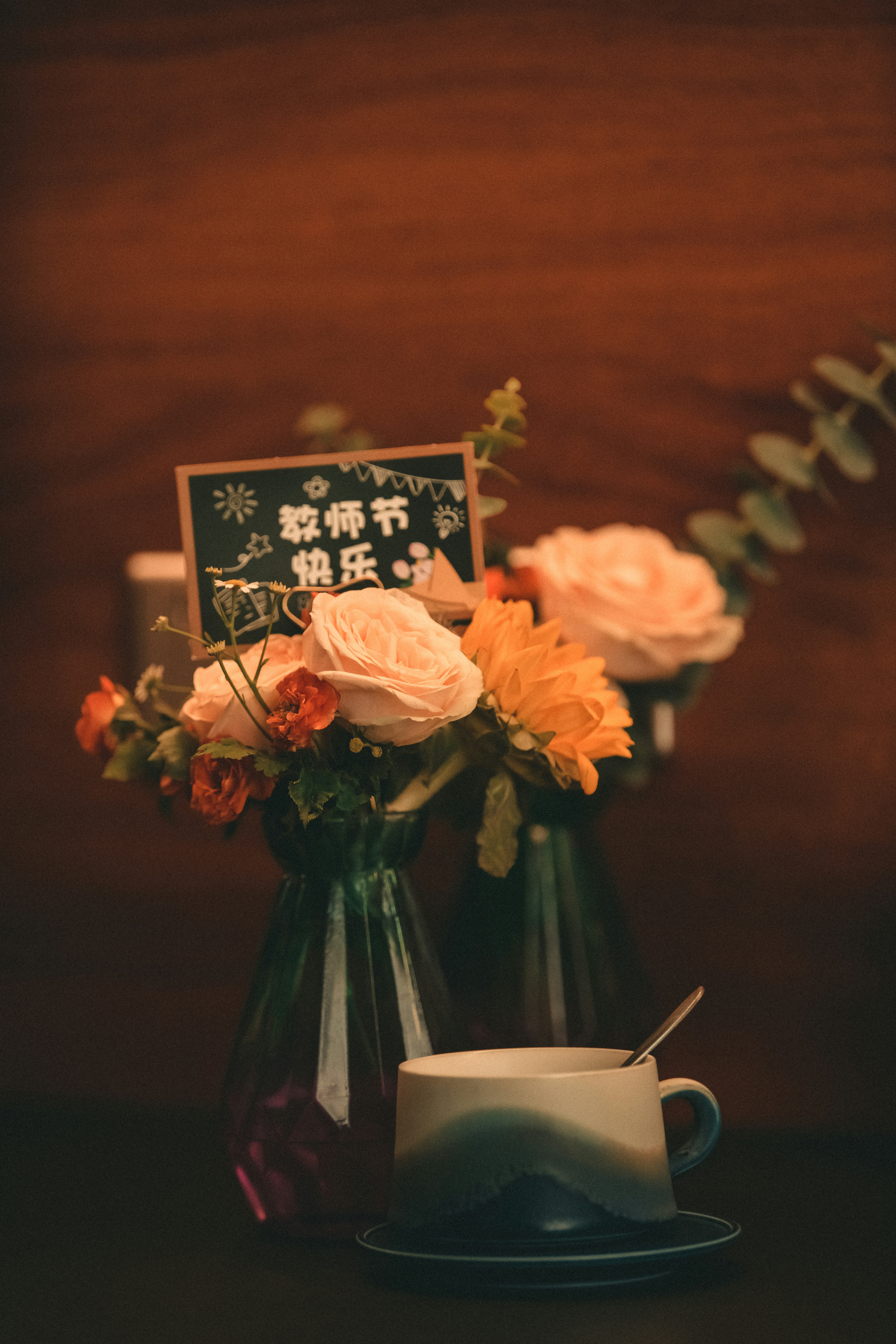 Floral Harmony: A Serene Tea Moment