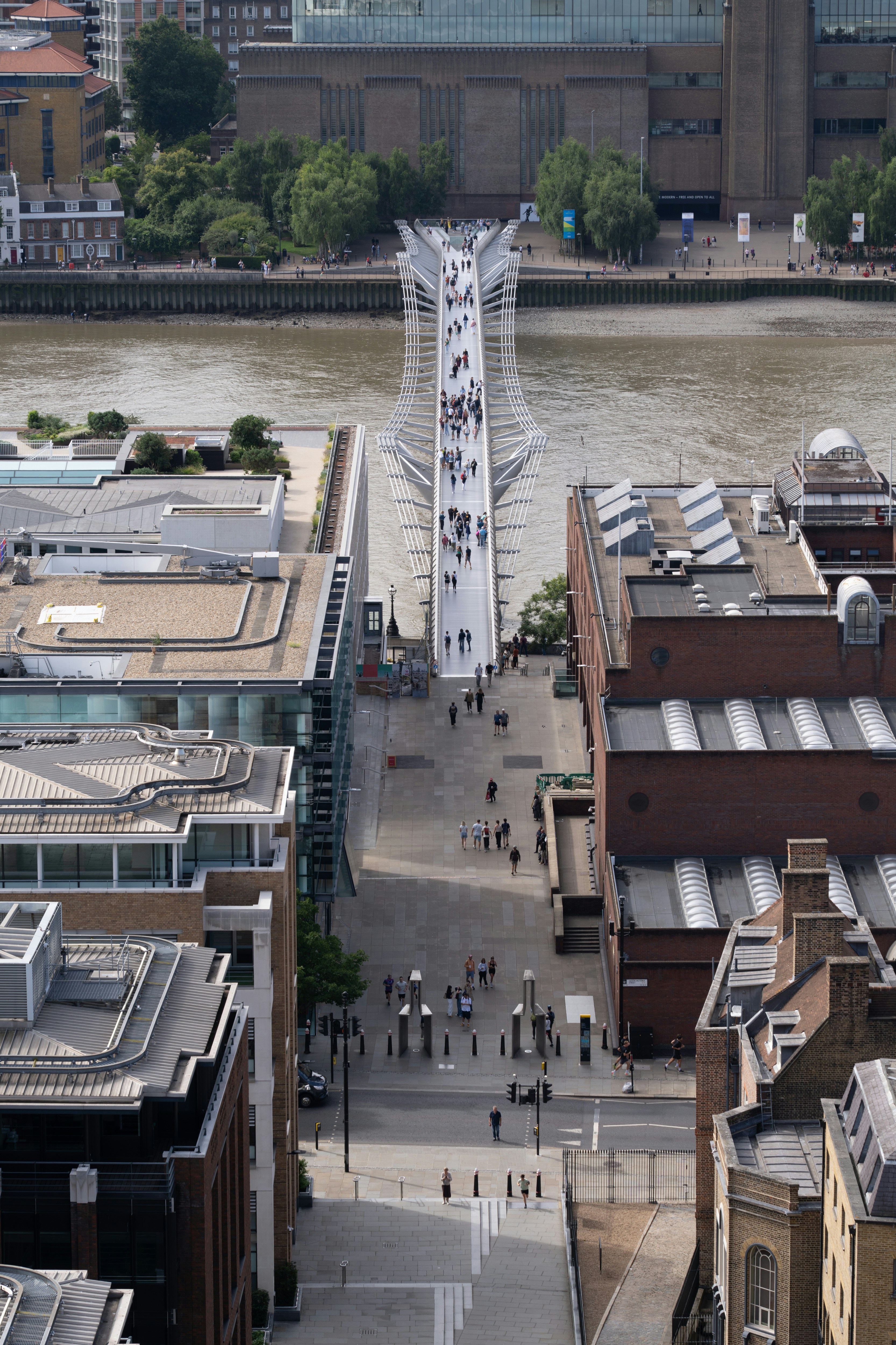 Millenium Bridge London viewed from above