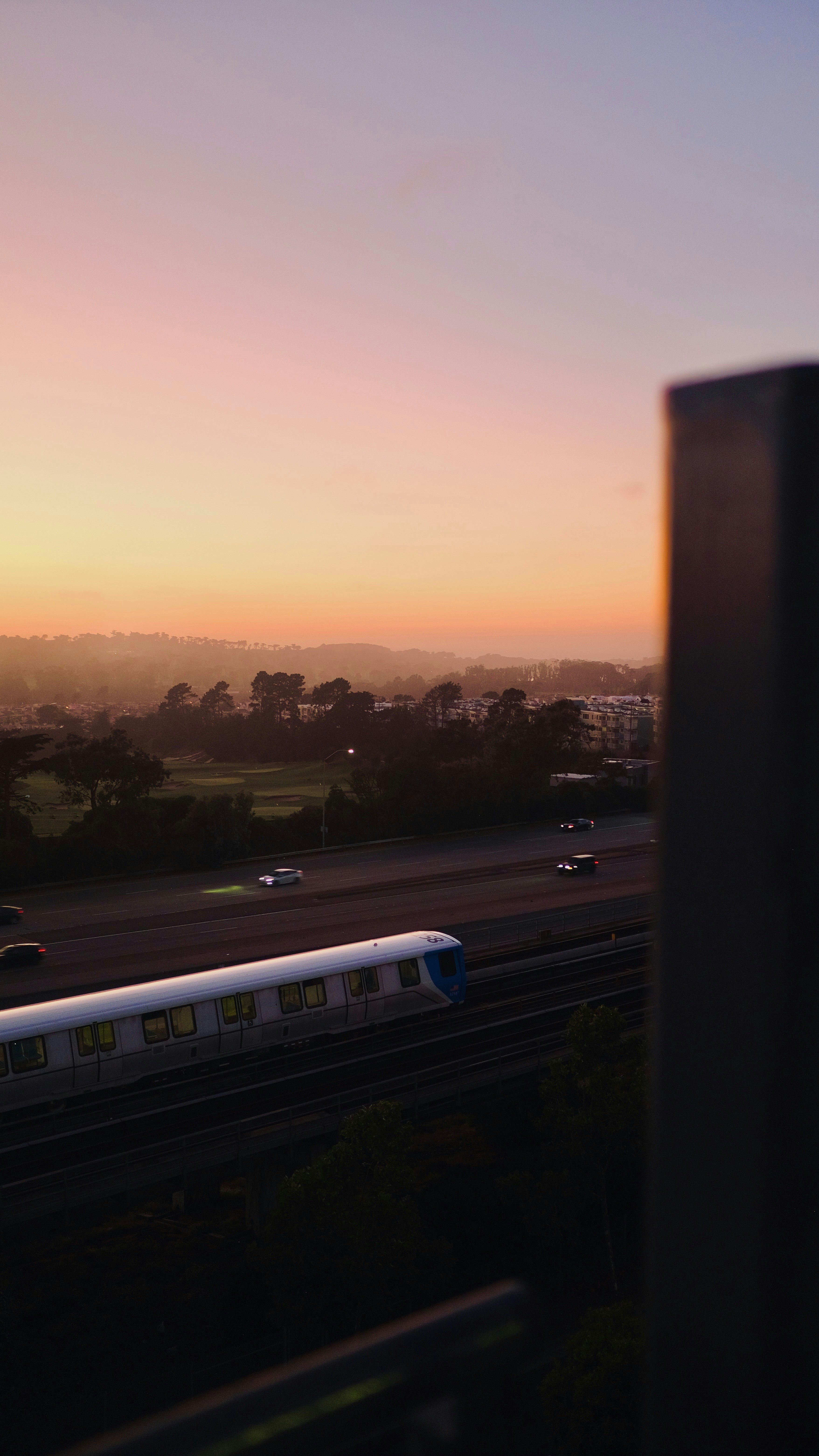 Urban Transit Against a Twilight Canvas