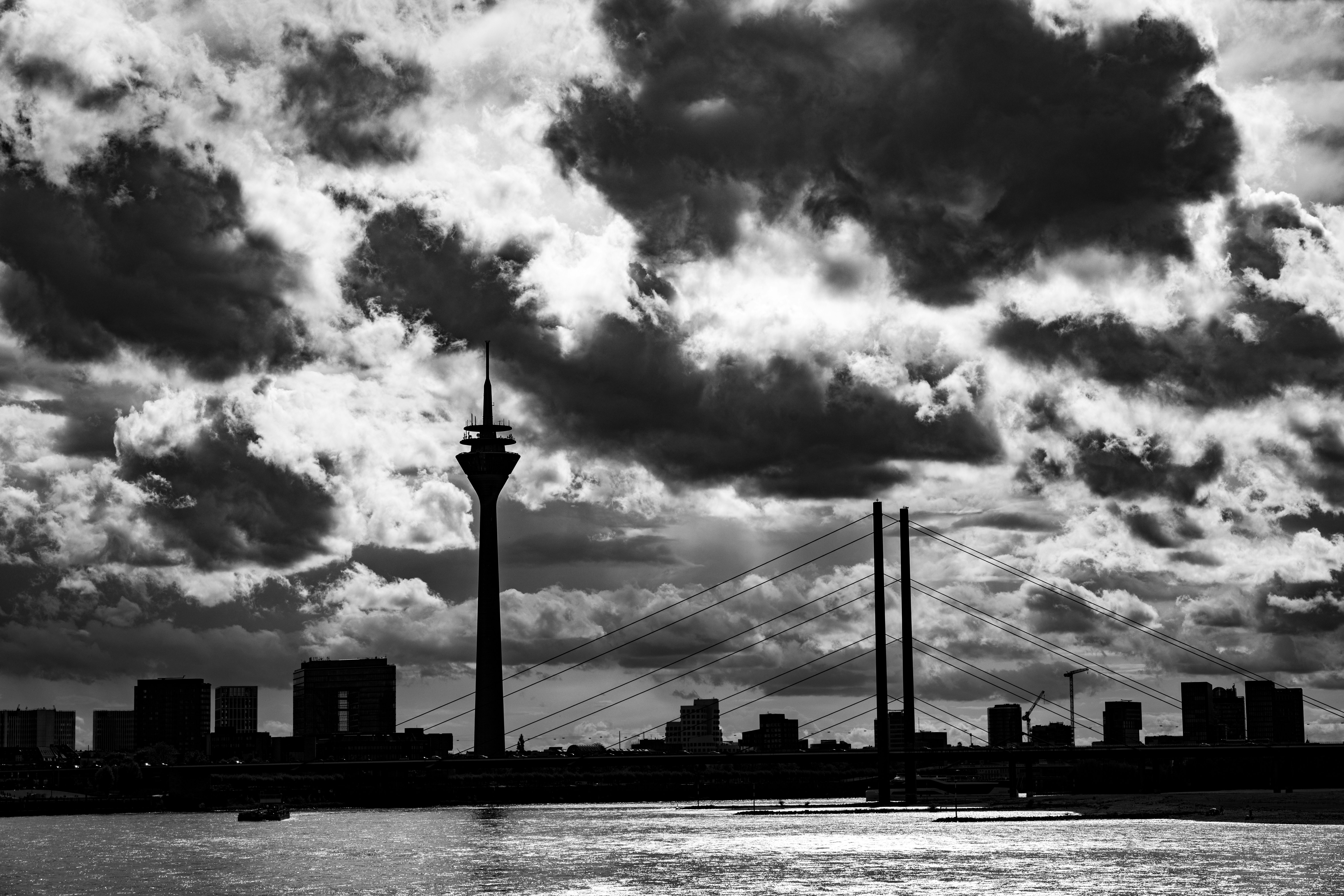 Urban Silhouette Against a Brooding Sky