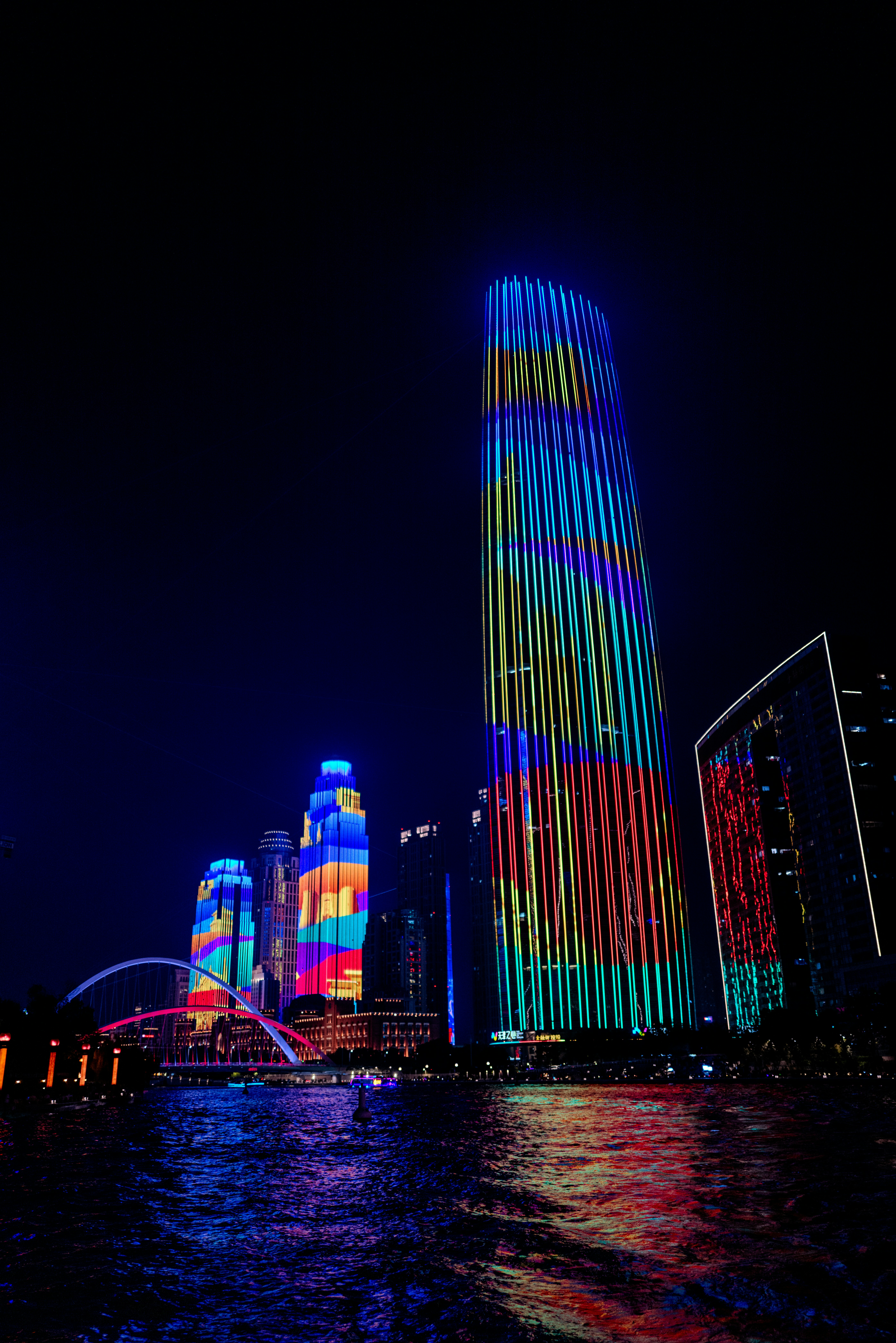Neon Symphony: A Dazzling Urban Light Show