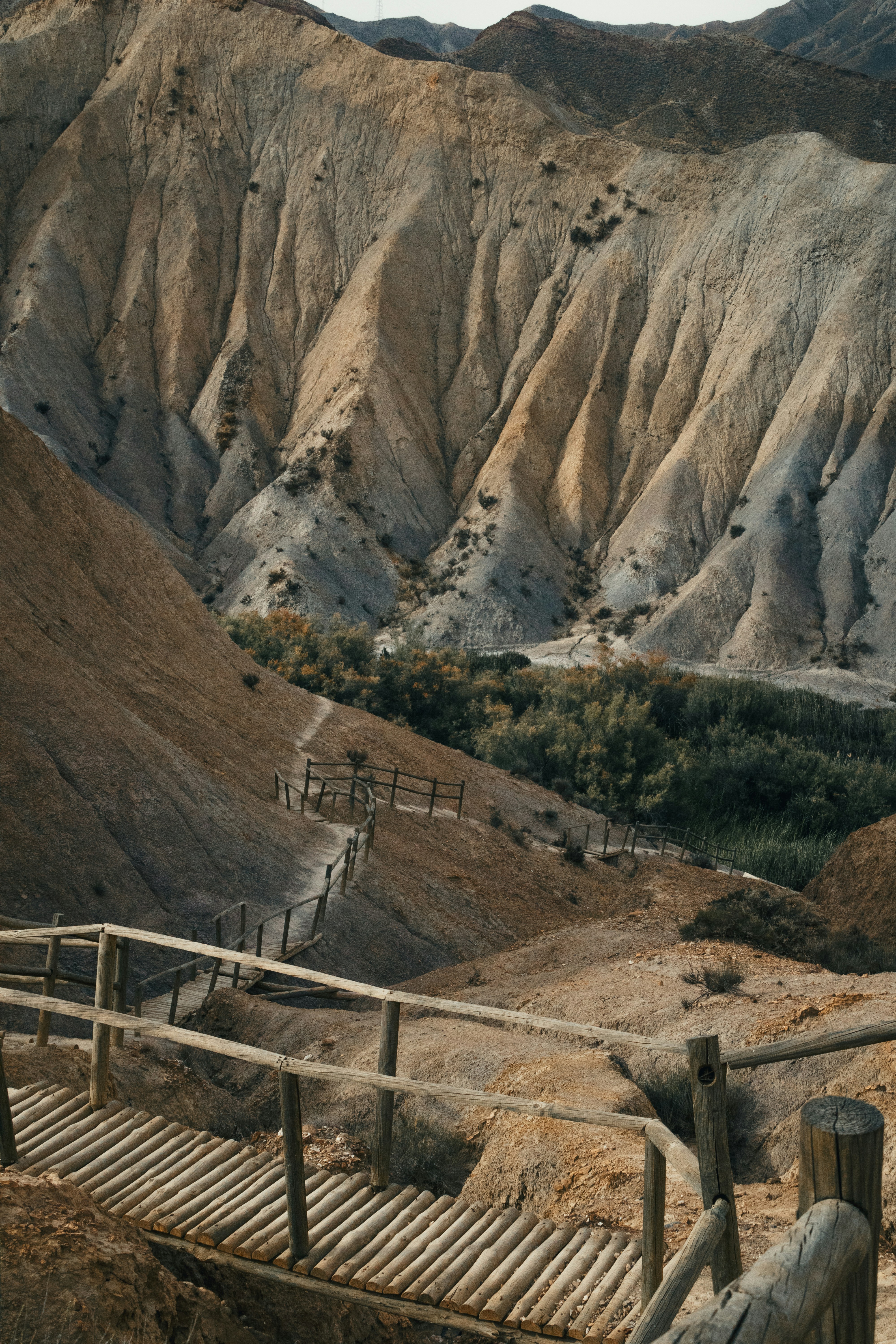 Wooden walkway through a desert canyon landscape photo – Free Path ...