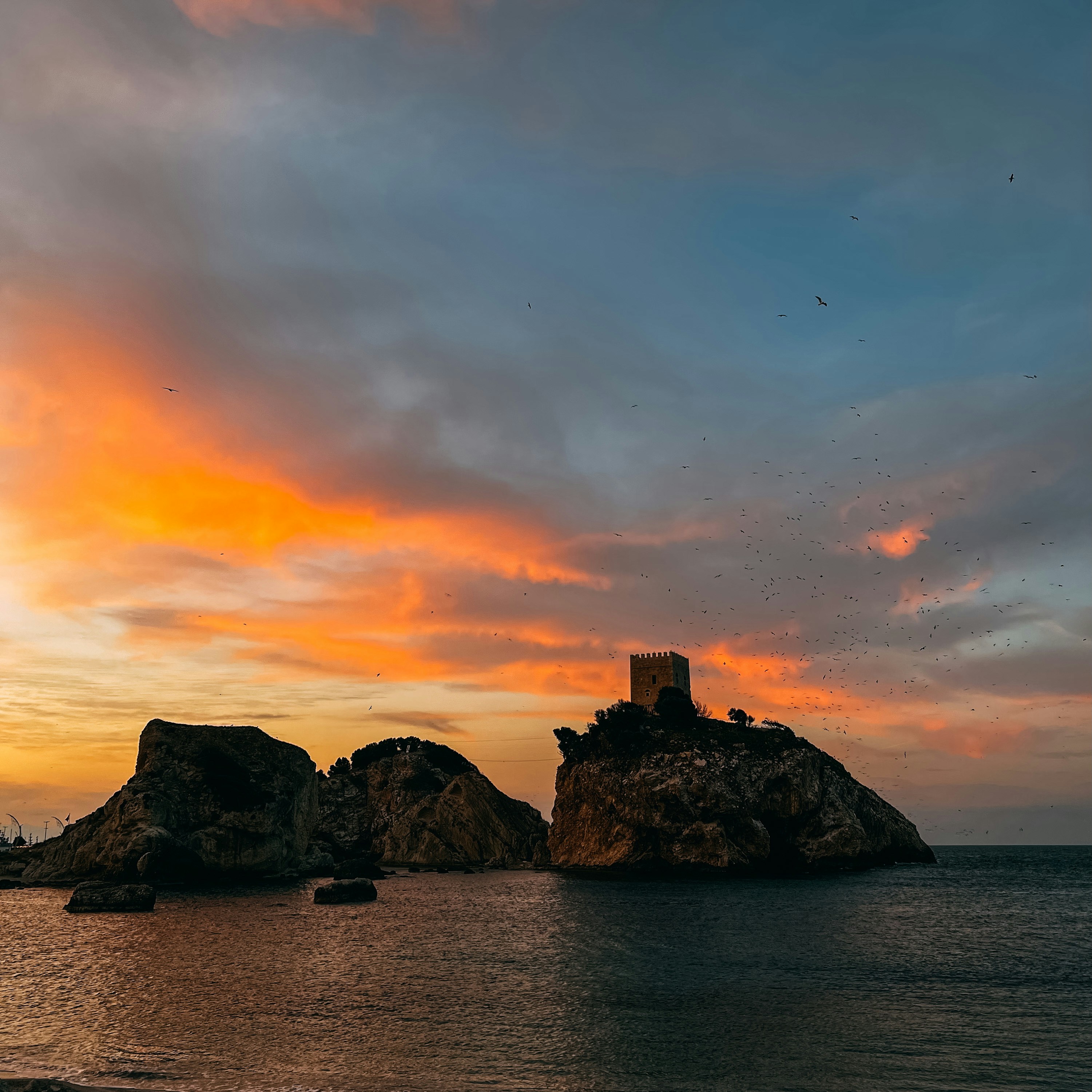 Fortress at Dusk: A Coastal Sentinel