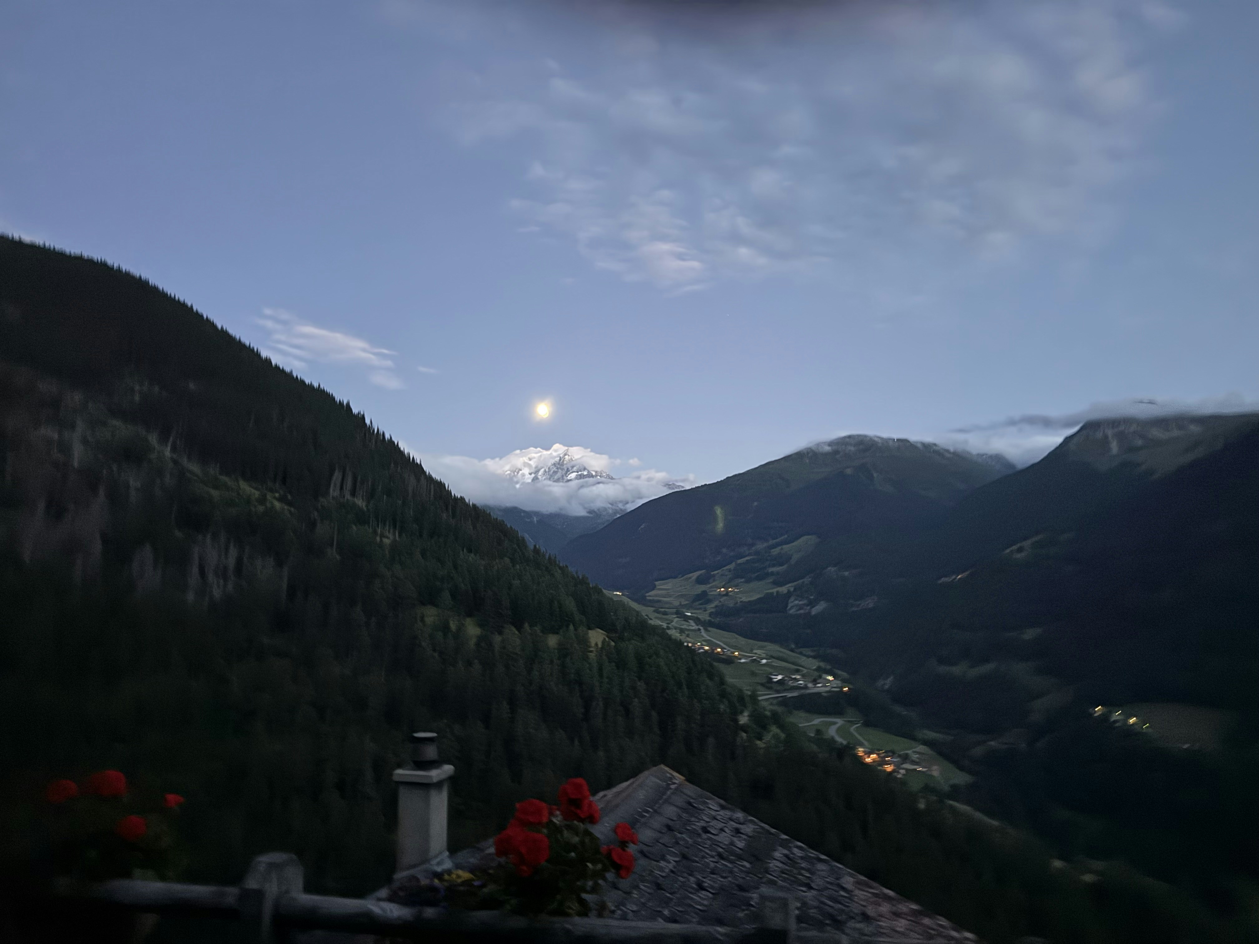 Moonlit Serenity Over Alpine Valleys
