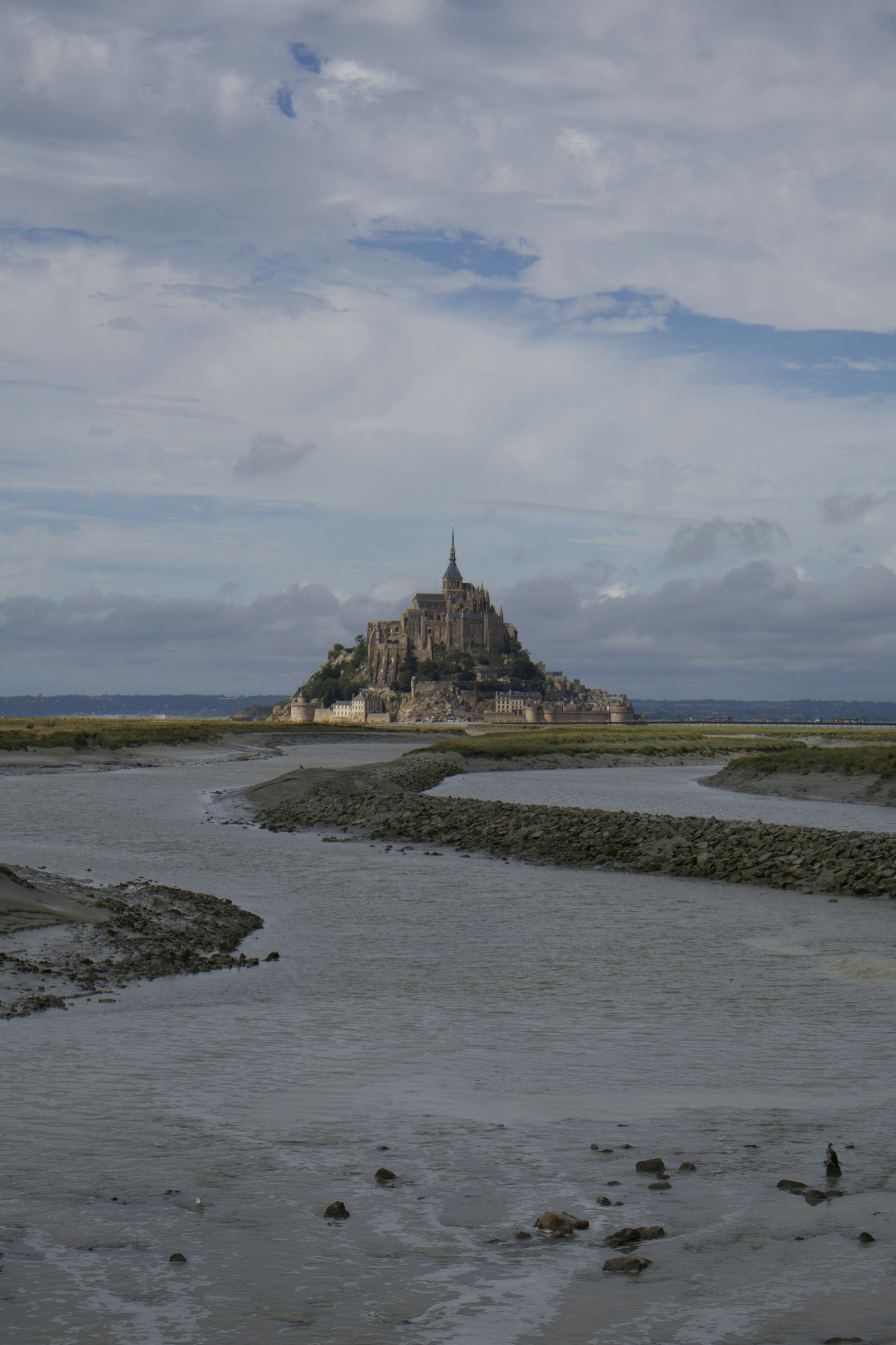 Mont saint-michel abbey on a tidal island