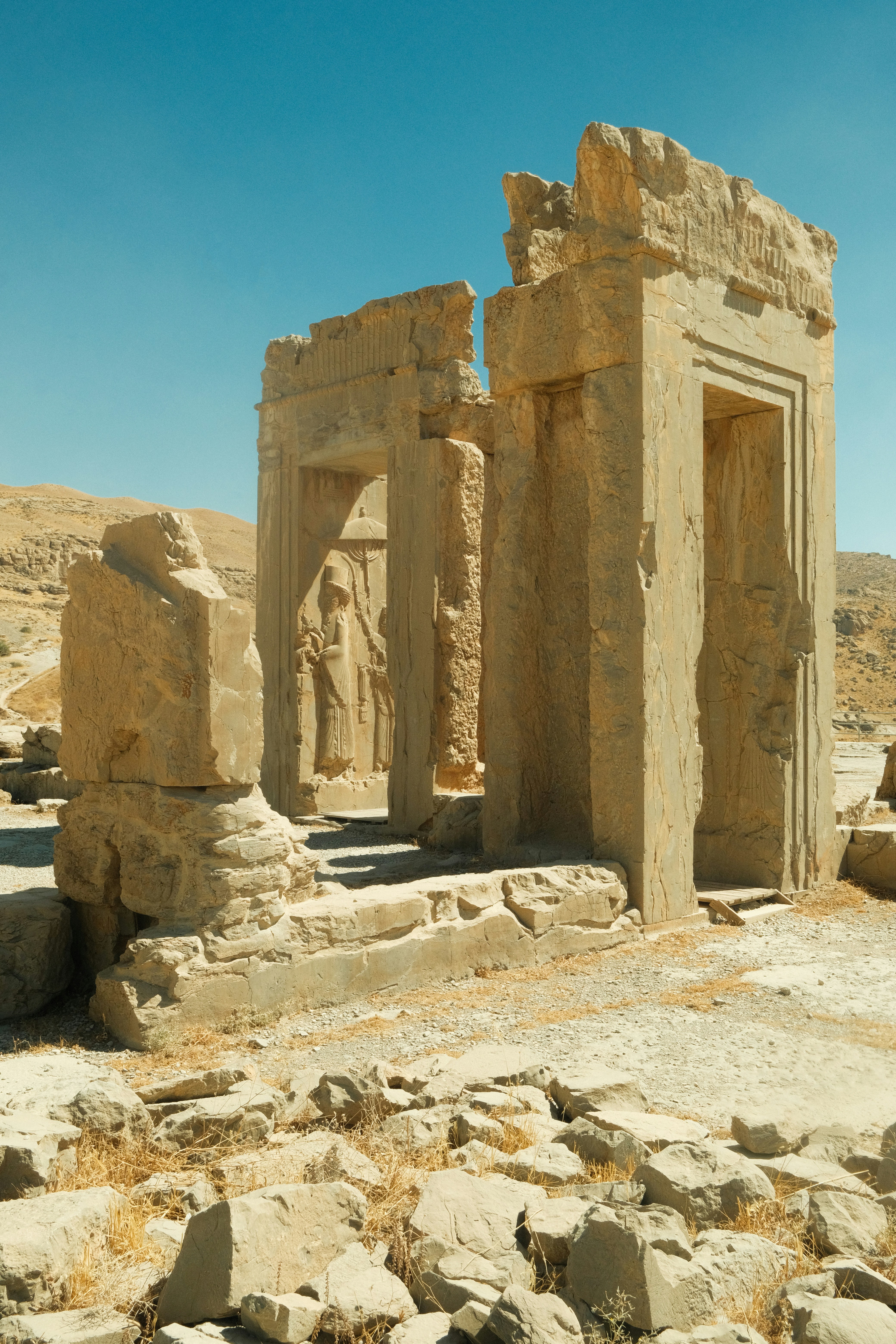 Ancient stone ruins under a clear blue sky. photo – Free Stone Image on ...