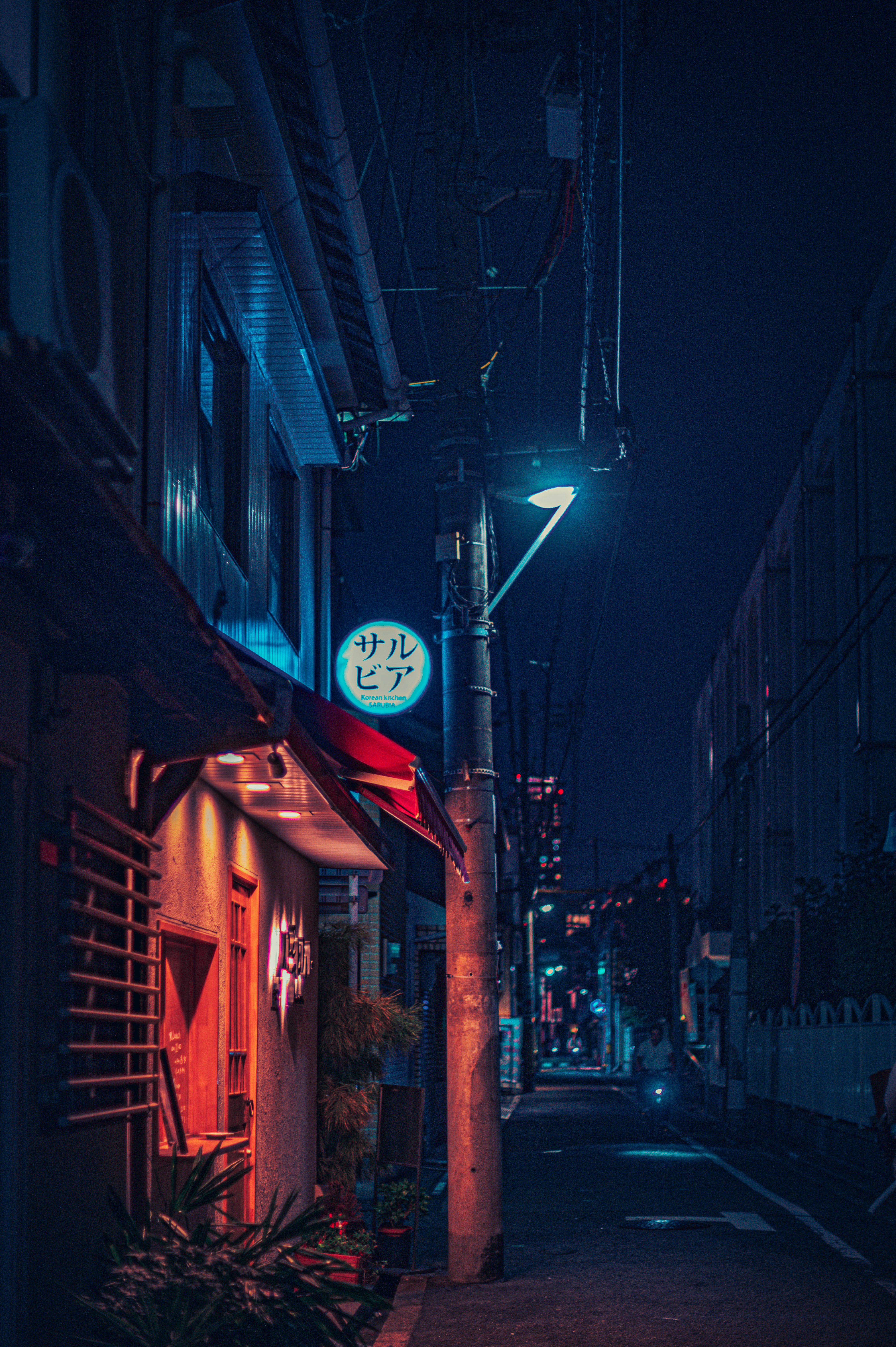 Neon Reflections in a Midnight Alley