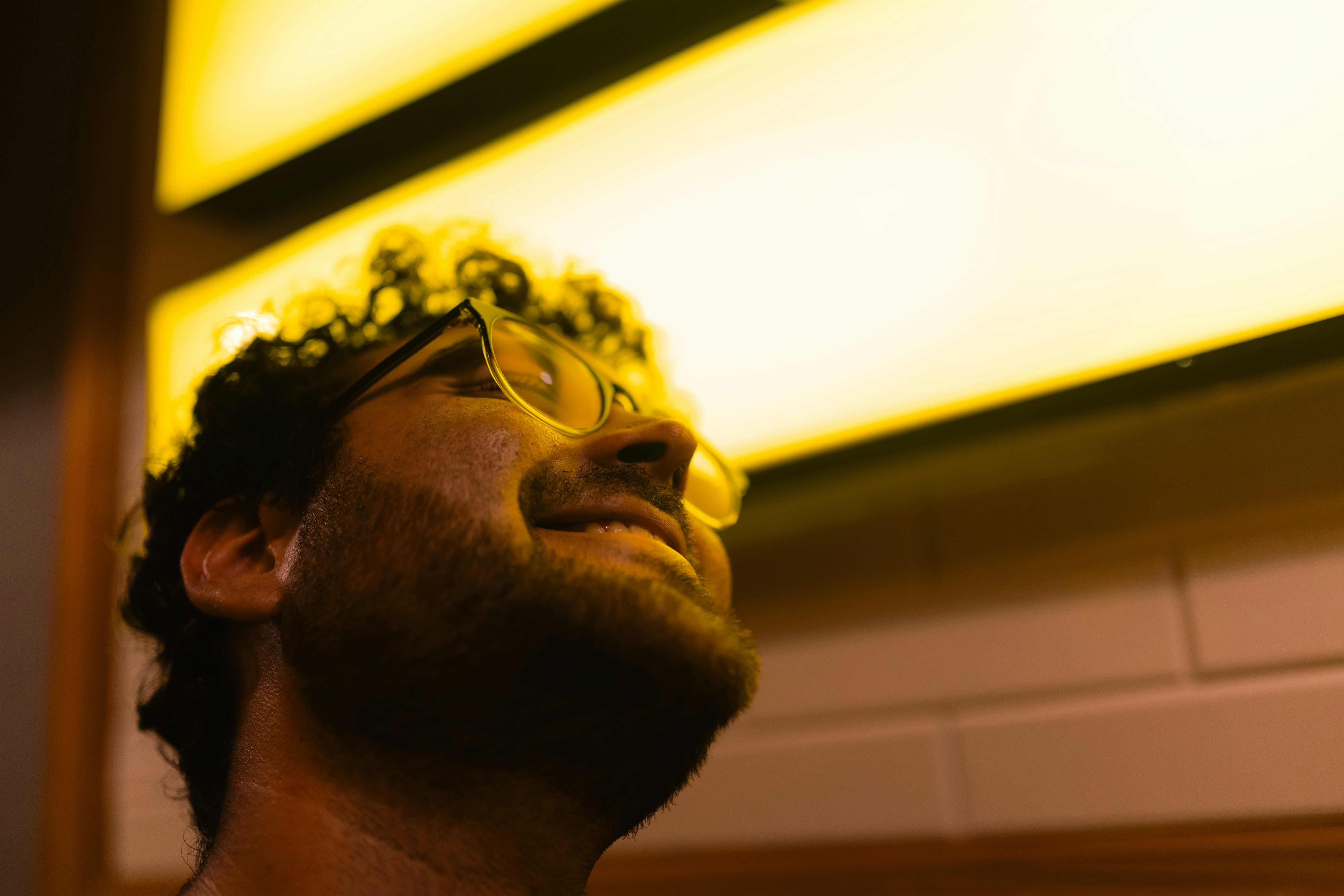 Illuminated Joy: A Glimpse of Serene Reflection