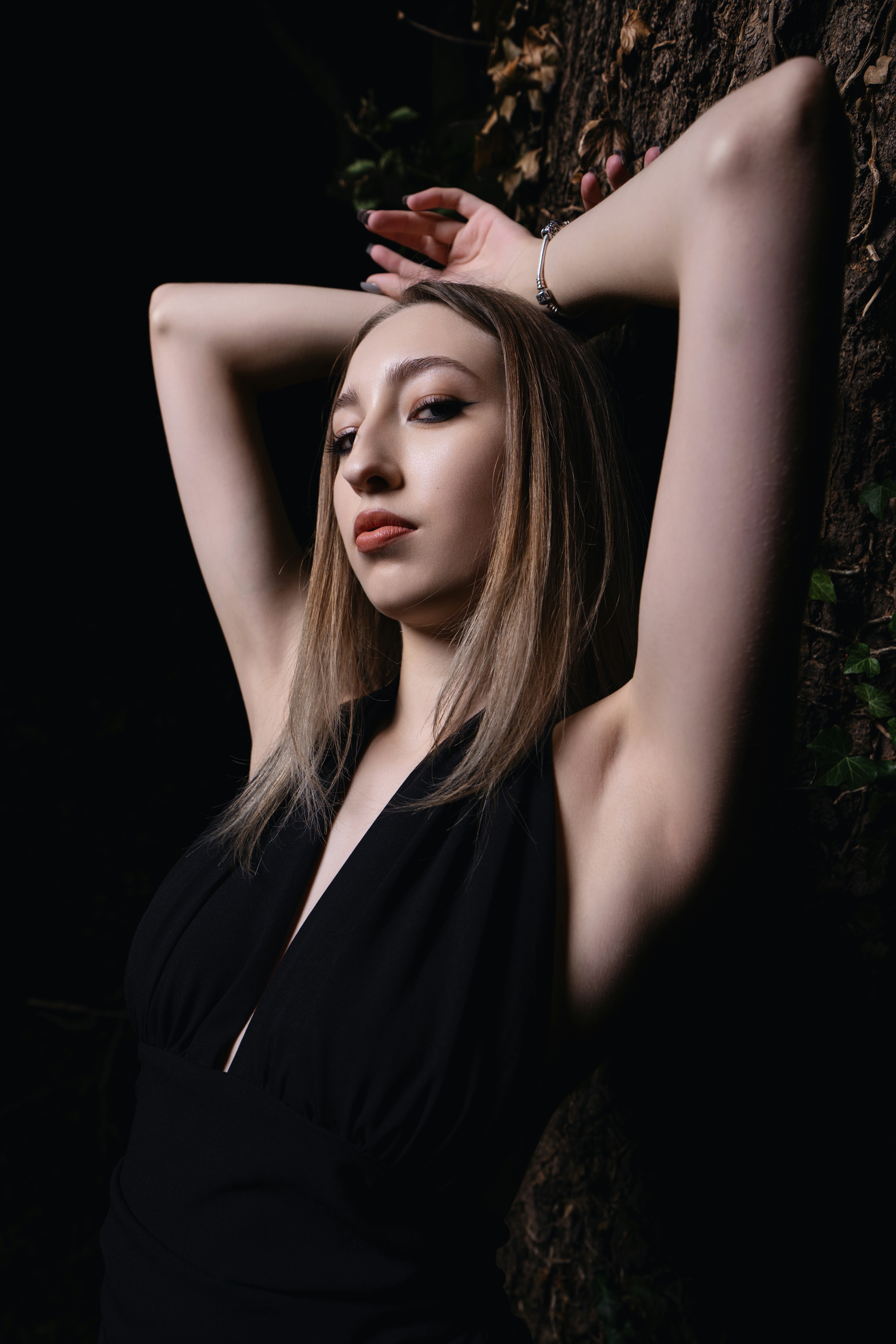 Bark and Velvet: A Contemplative Portrait in Subtle Light