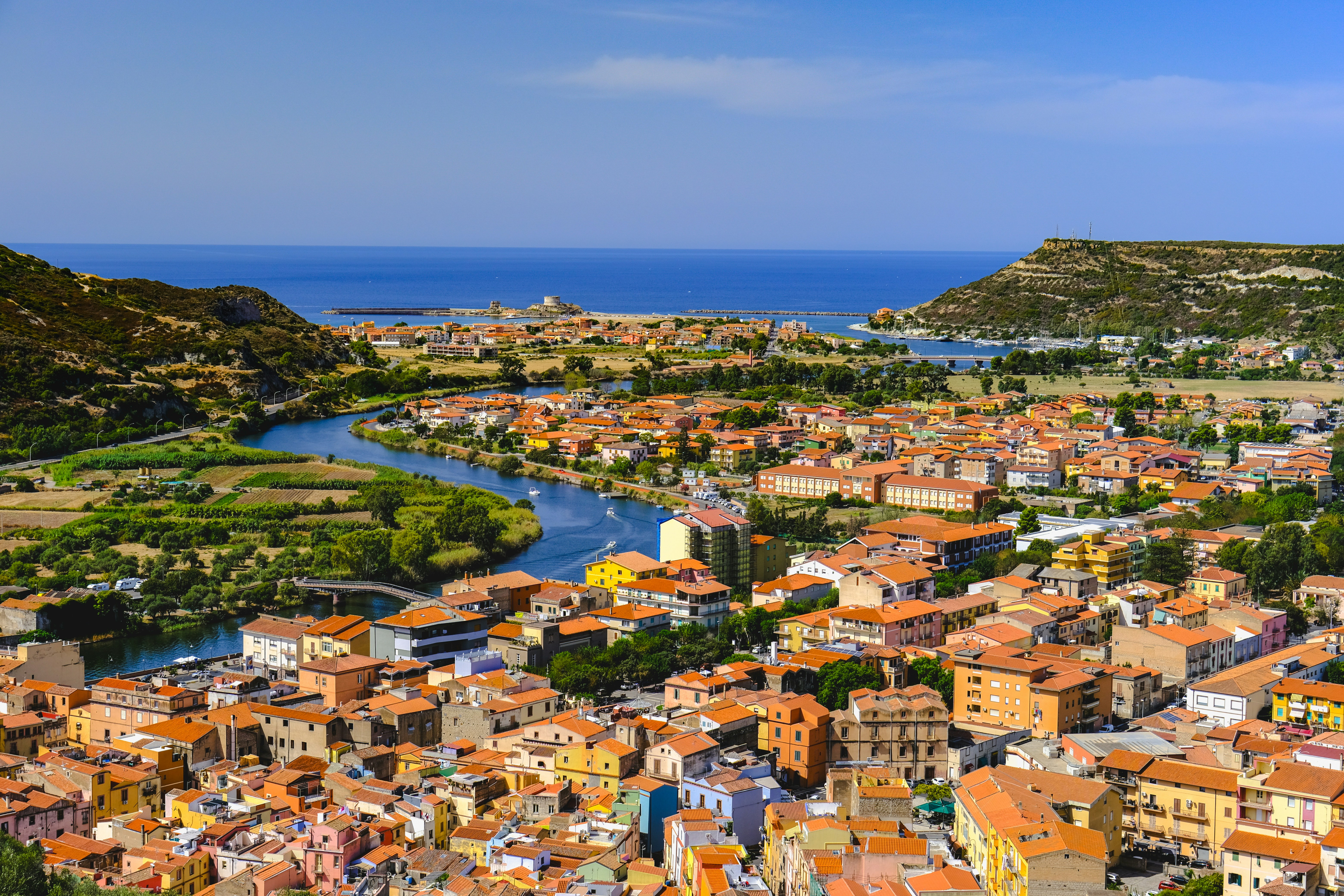 Terracotta Tides: An Aerial Portrait of a Coastal Canal Town