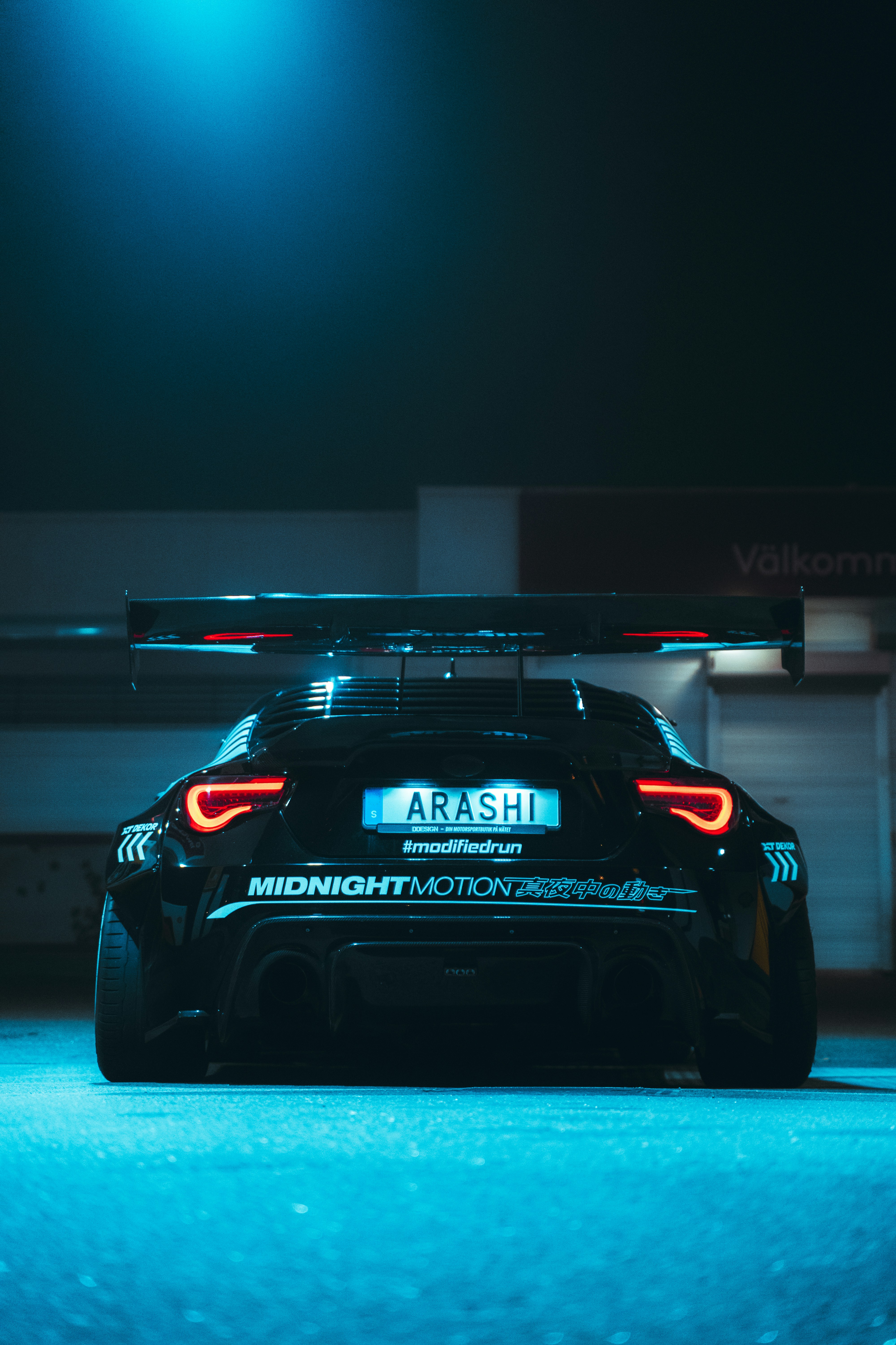Subaru BRZ Rocket Bunny V3 | Black modified sports car with spoiler at night