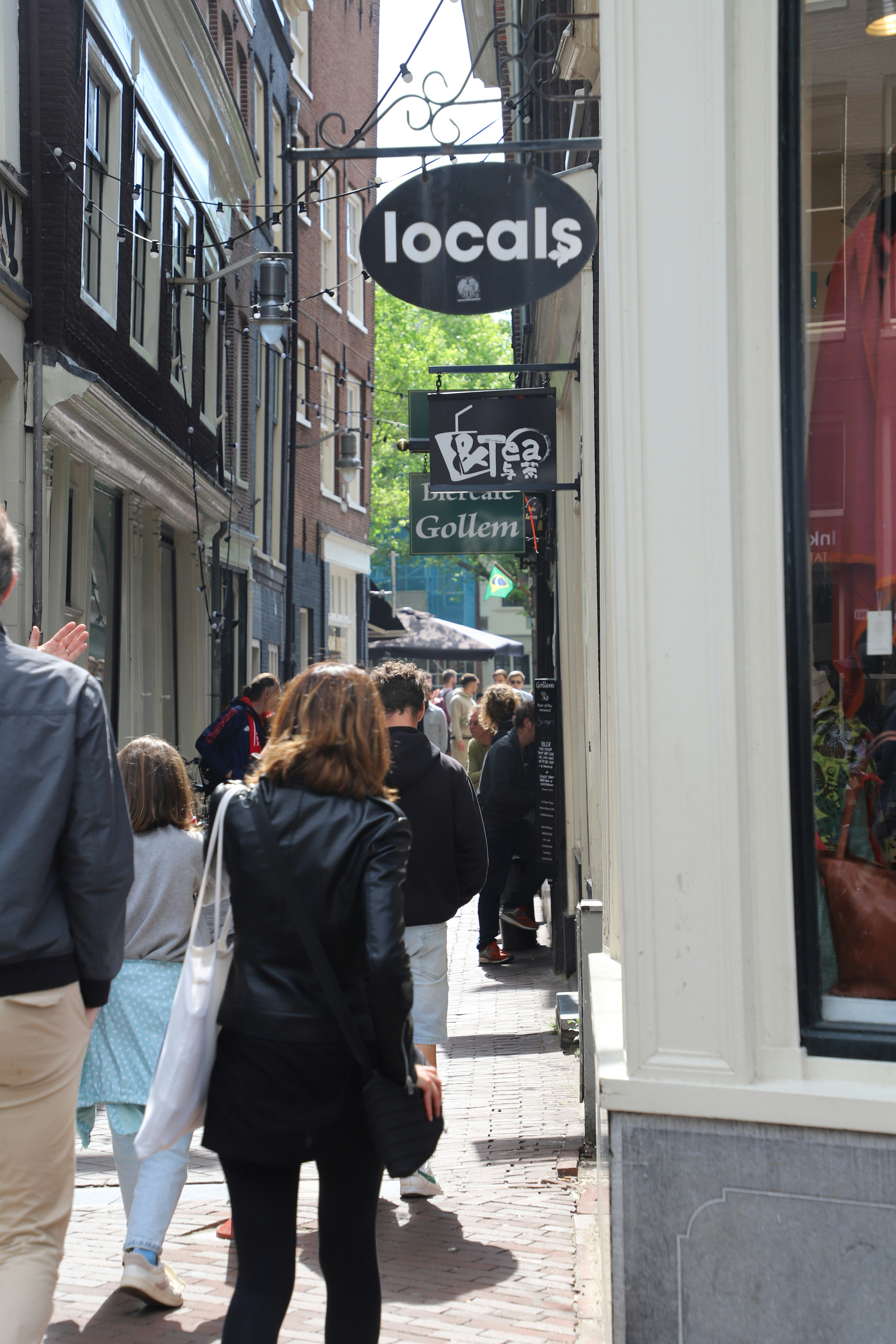 Locals Sign Alley: A City Street Portrait of Pedestrian Hustle