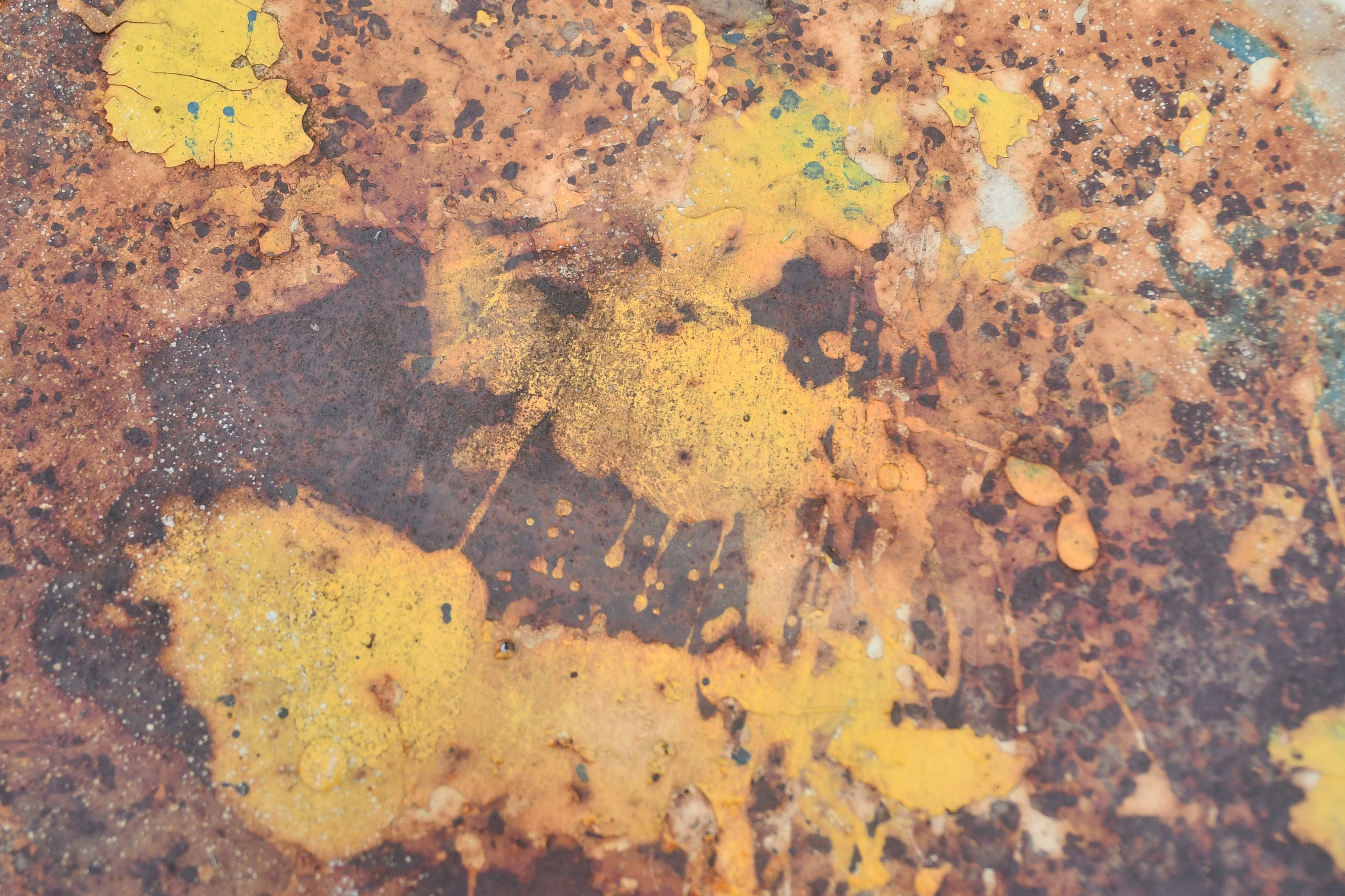 Abstract textured background with yellow and brown splatters